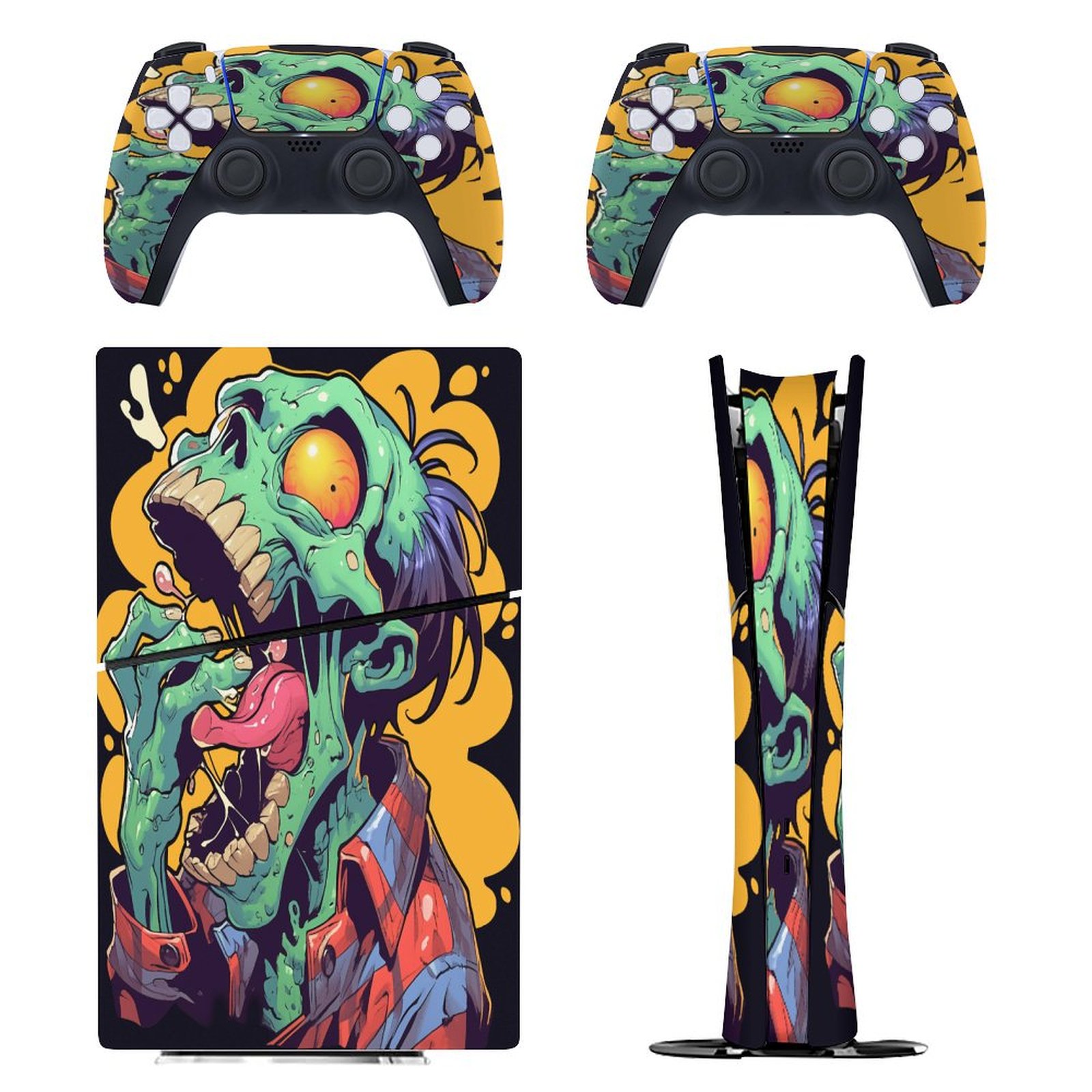 Psychedelic Zombie Skull Print PS5/PS5 Pro/PS5 Slim Digital Disc Skin ...