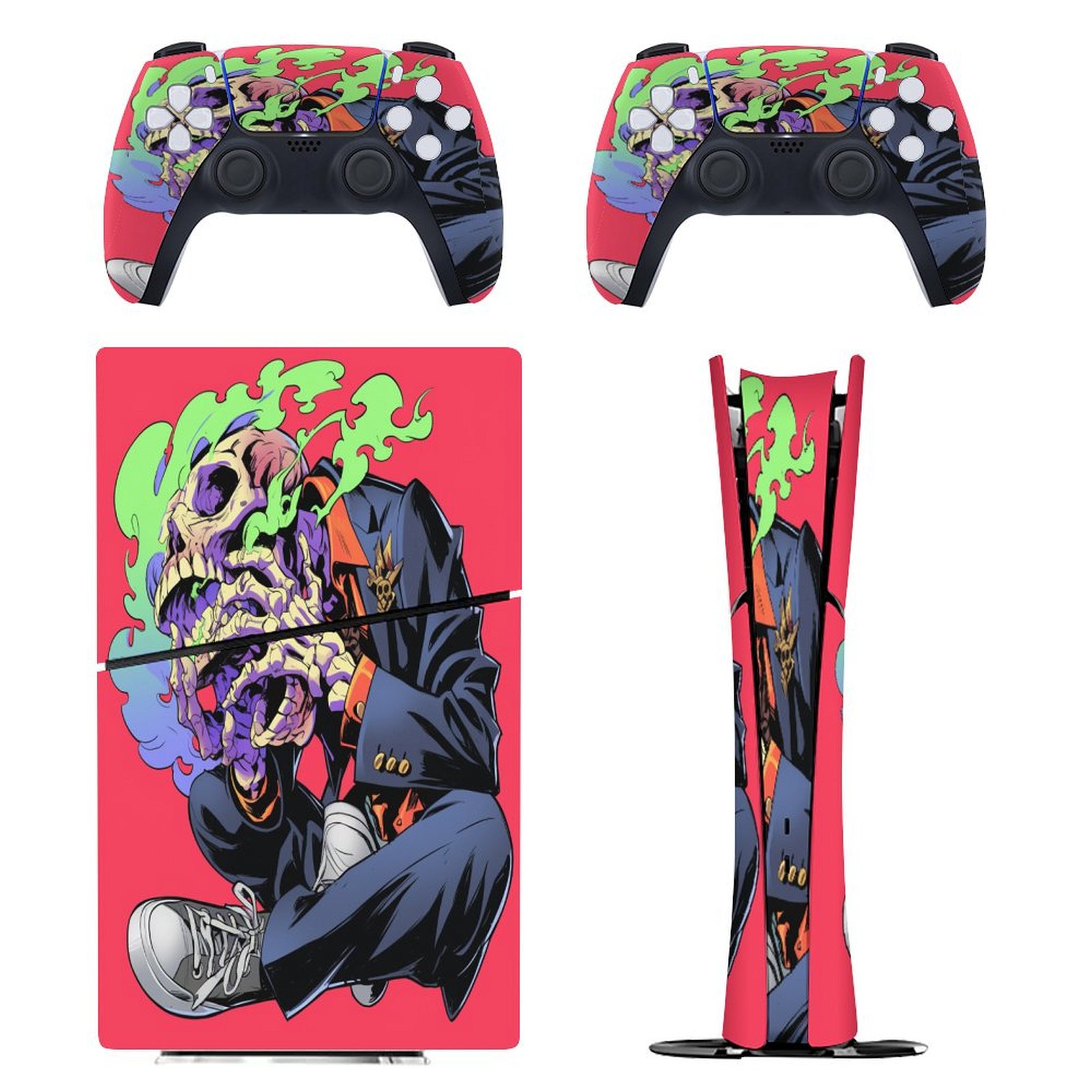 Psychedelic Zombie Skull Print PS5/PS5 Pro/PS5 Slim Digital Disc Skin ...