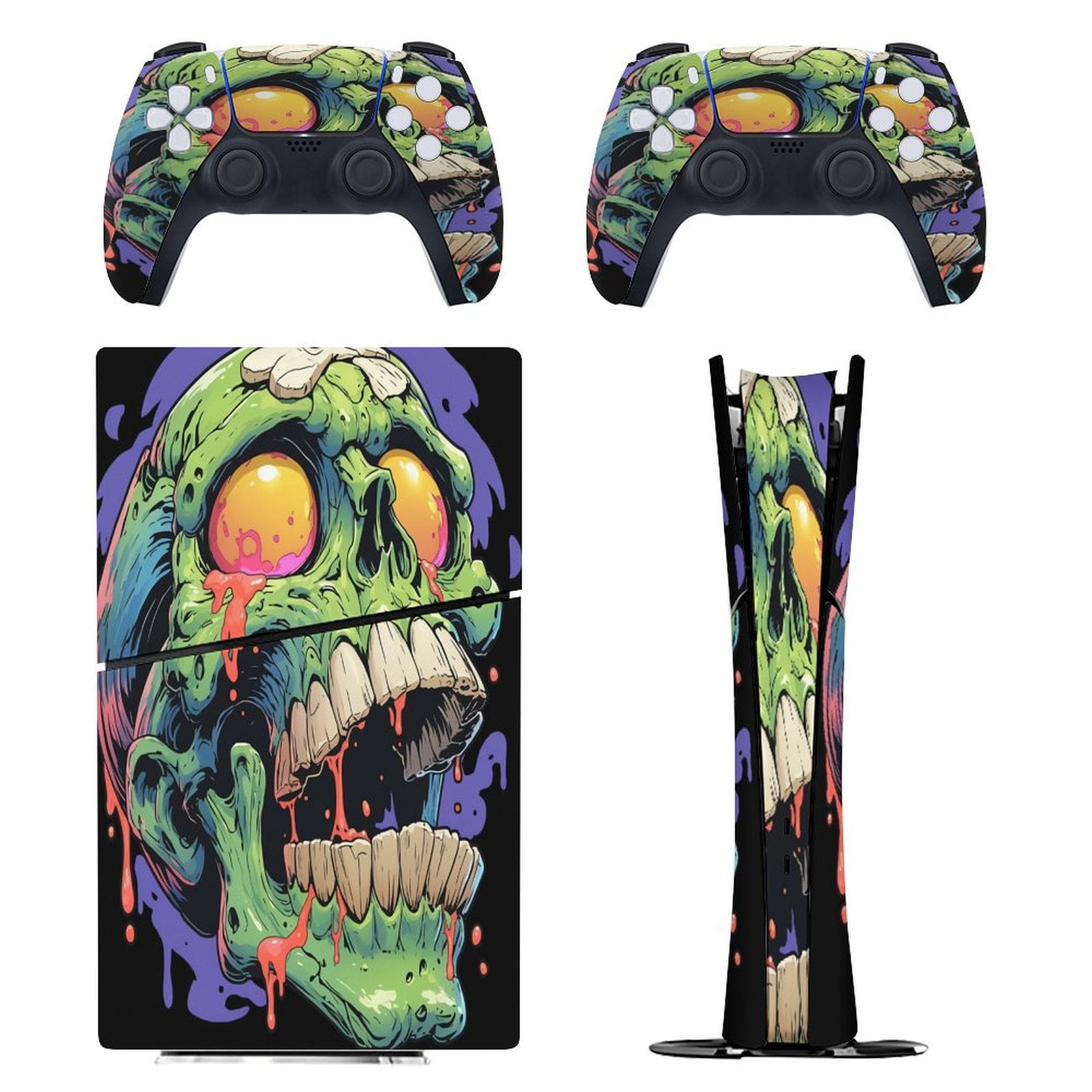 Psychedelic Zombie Skull Print PS5/PS5 Pro/PS5 Slim Digital Disc Skin ...