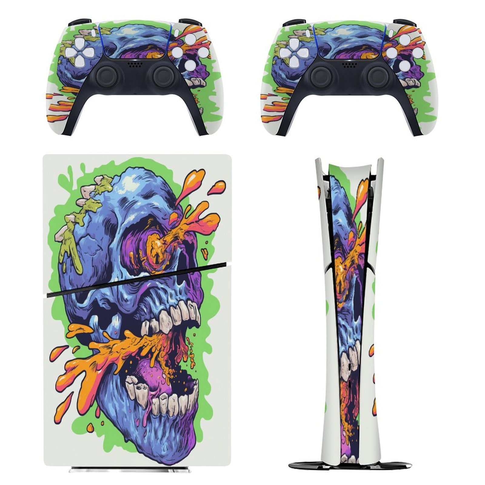 Psychedelic Zombie Skull Print PS5/PS5 Pro/PS5 Slim Digital Disc Skin ...