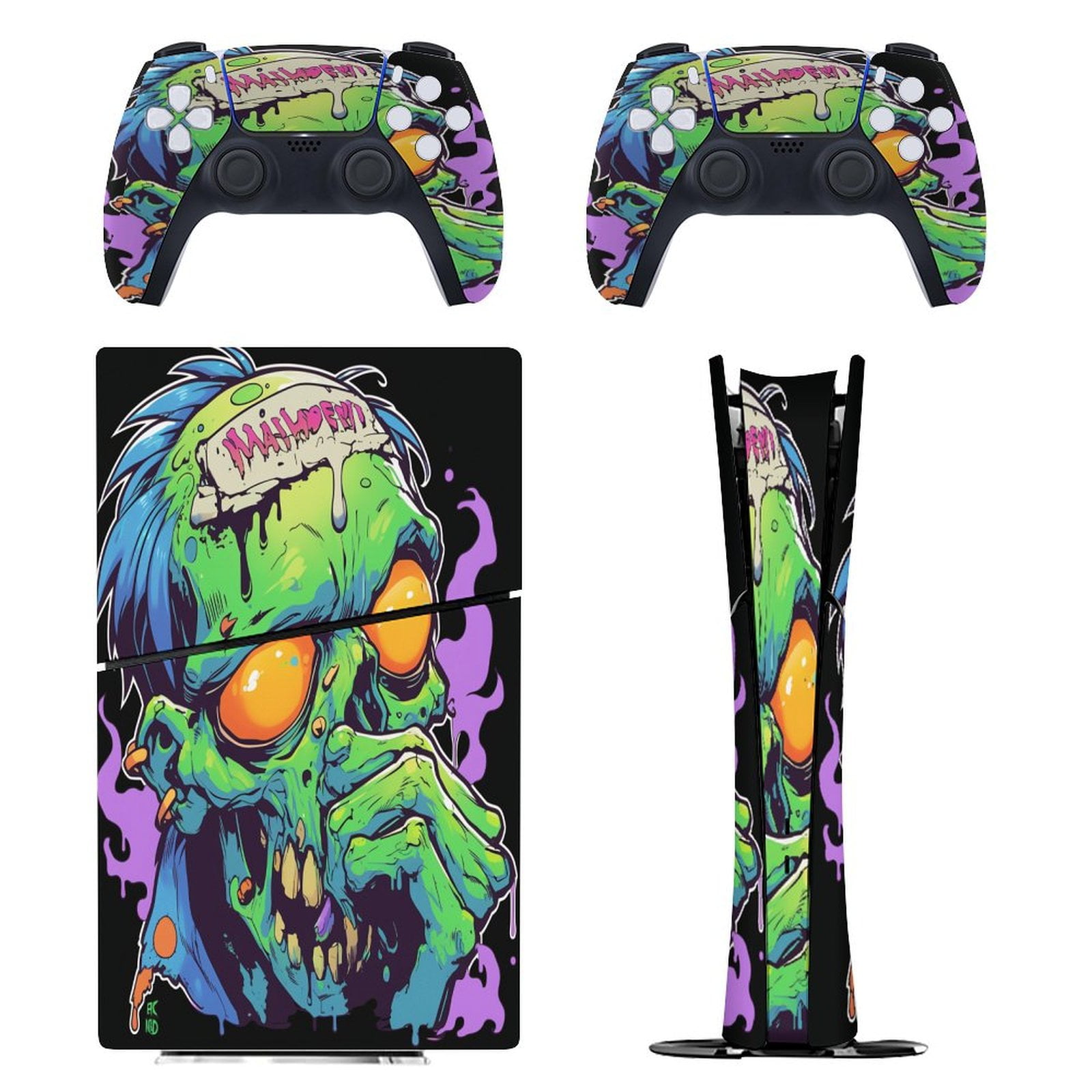 Psychedelic Zombie Skull Print PS5/PS5 Pro/PS5 Slim Digital Disc Skin ...