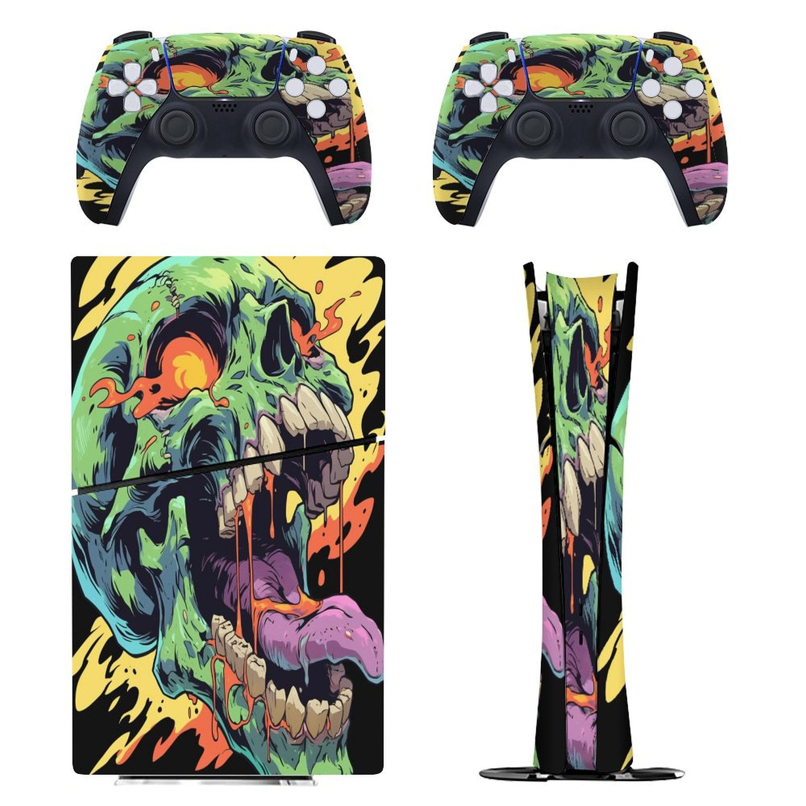 Psychedelic Zombie Skull Print PS5/PS5 Pro/PS5 Slim Digital Disc Skin ...