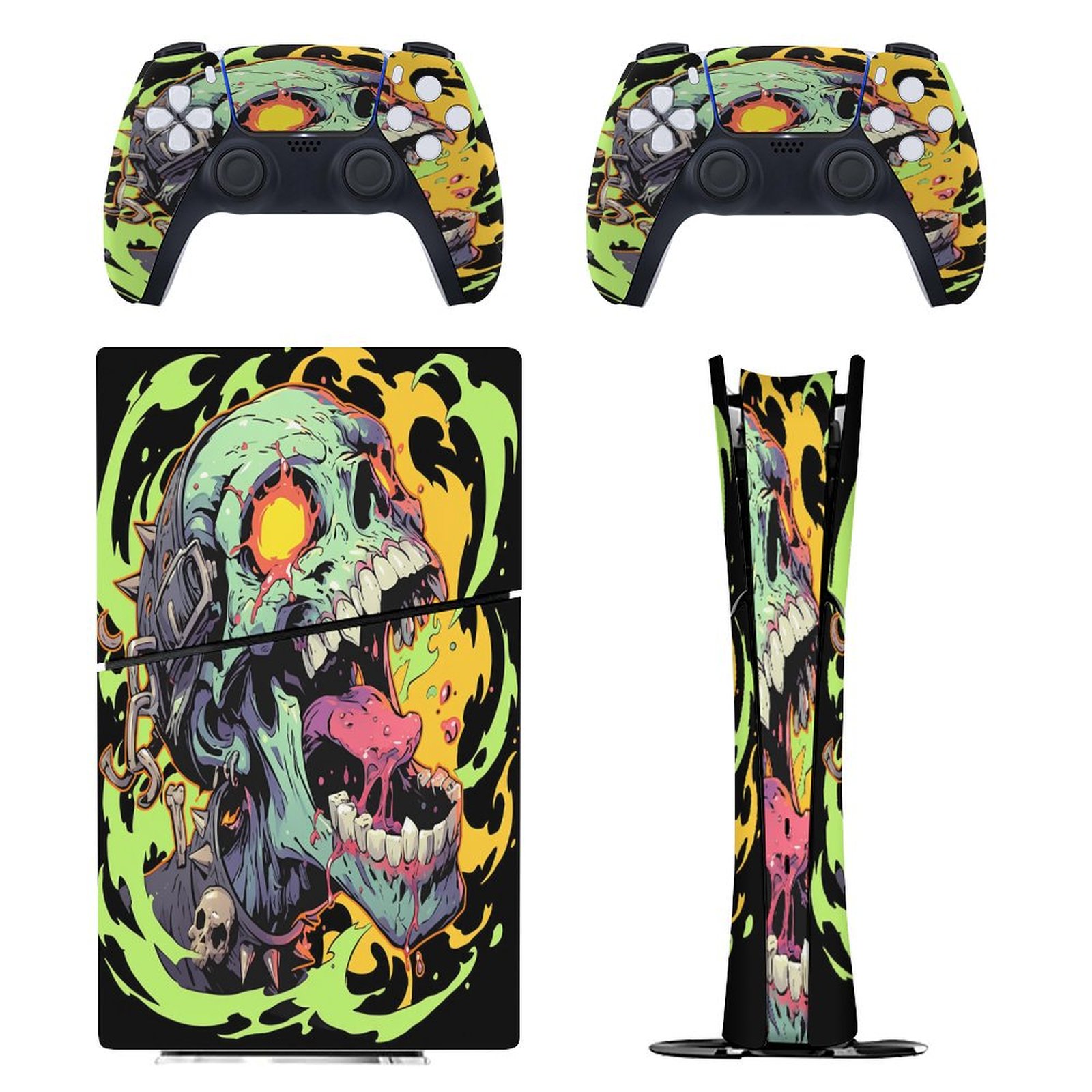 Psychedelic Zombie Skull Print PS5/PS5 Pro/PS5 Slim Digital Disc Skin ...