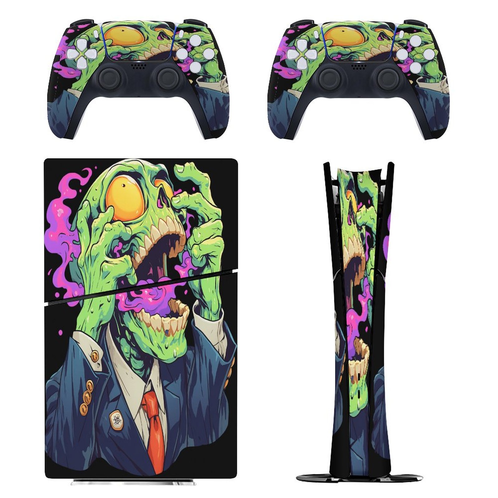 Psychedelic Zombie Skull Print PS5/PS5 Pro/PS5 Slim Digital Disc Skin ...
