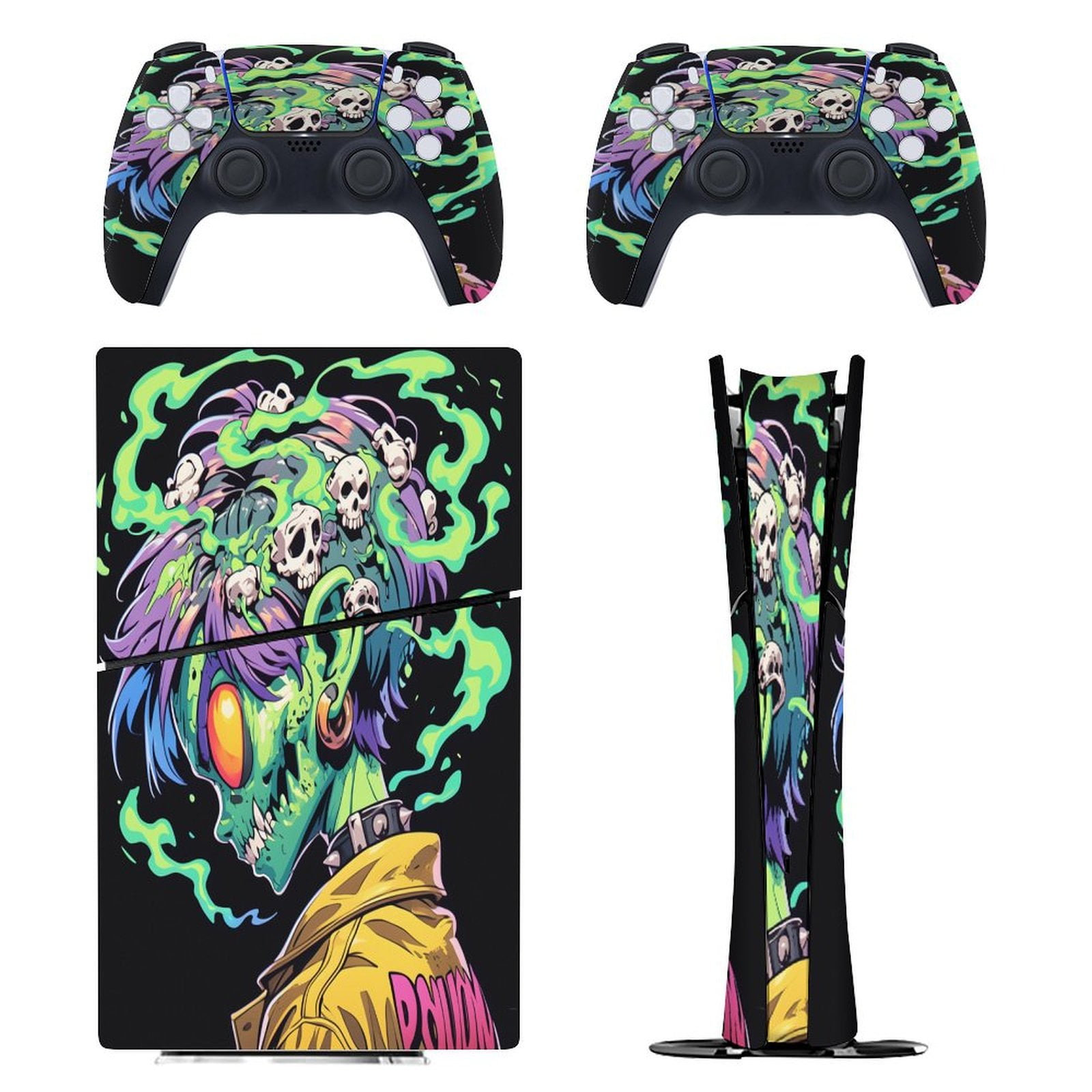 Psychedelic Zombie Skull Print PS5/PS5 Pro/PS5 Slim Digital Disc Skin ...