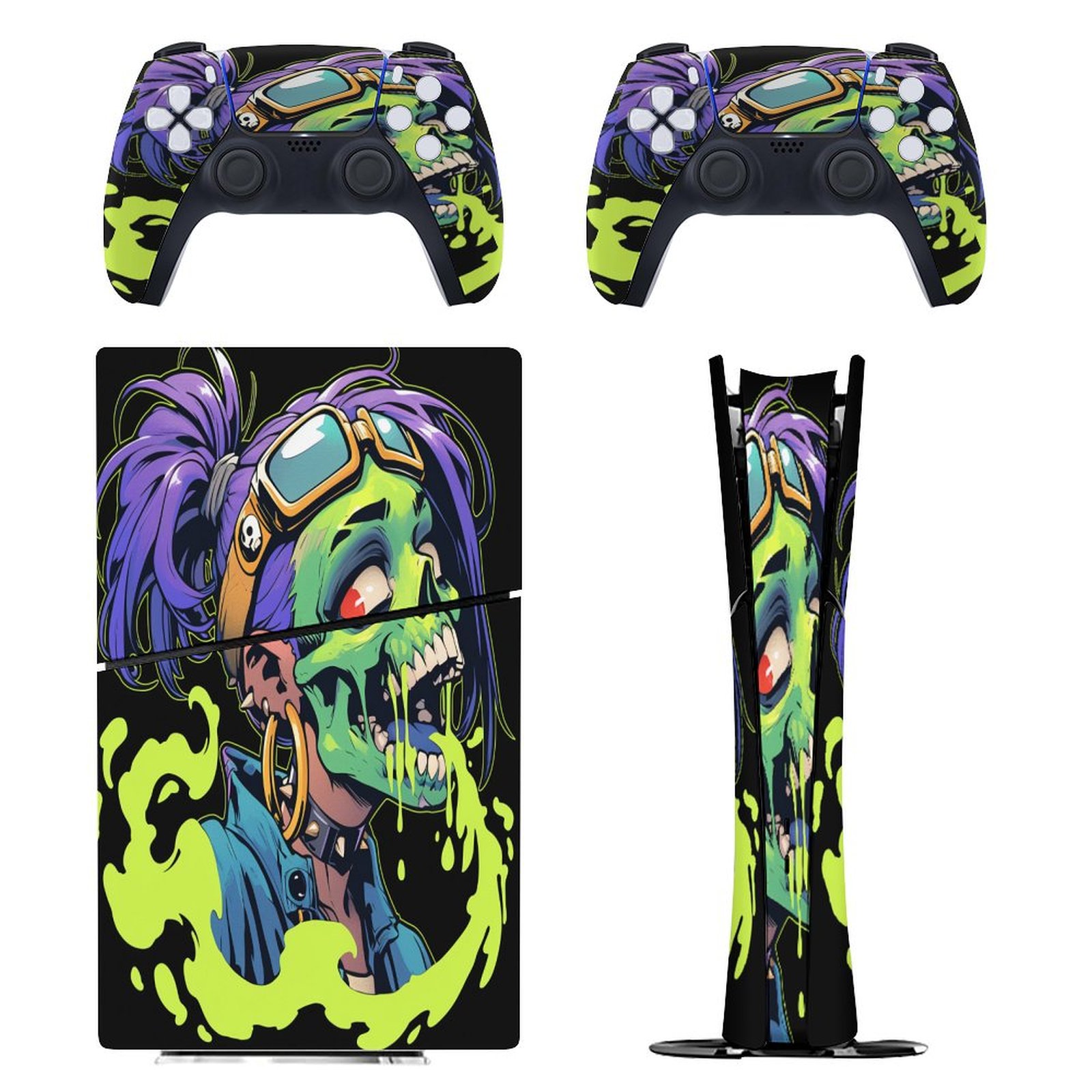 Psychedelic Zombie Skull Print PS5/PS5 Pro/PS5 Slim Digital Disc Skin ...