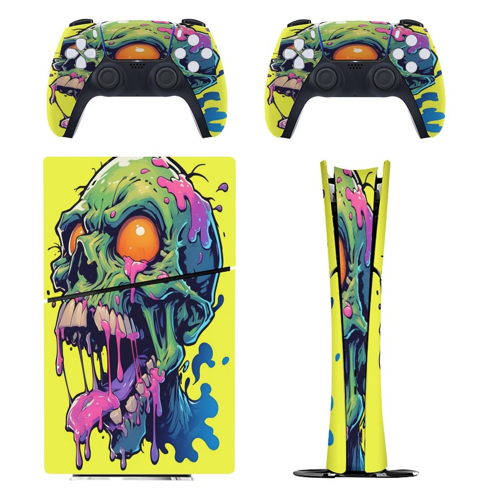 Psychedelic Zombie Skull Print PS5/PS5 Pro/PS5 Slim Digital Disc Skin ...