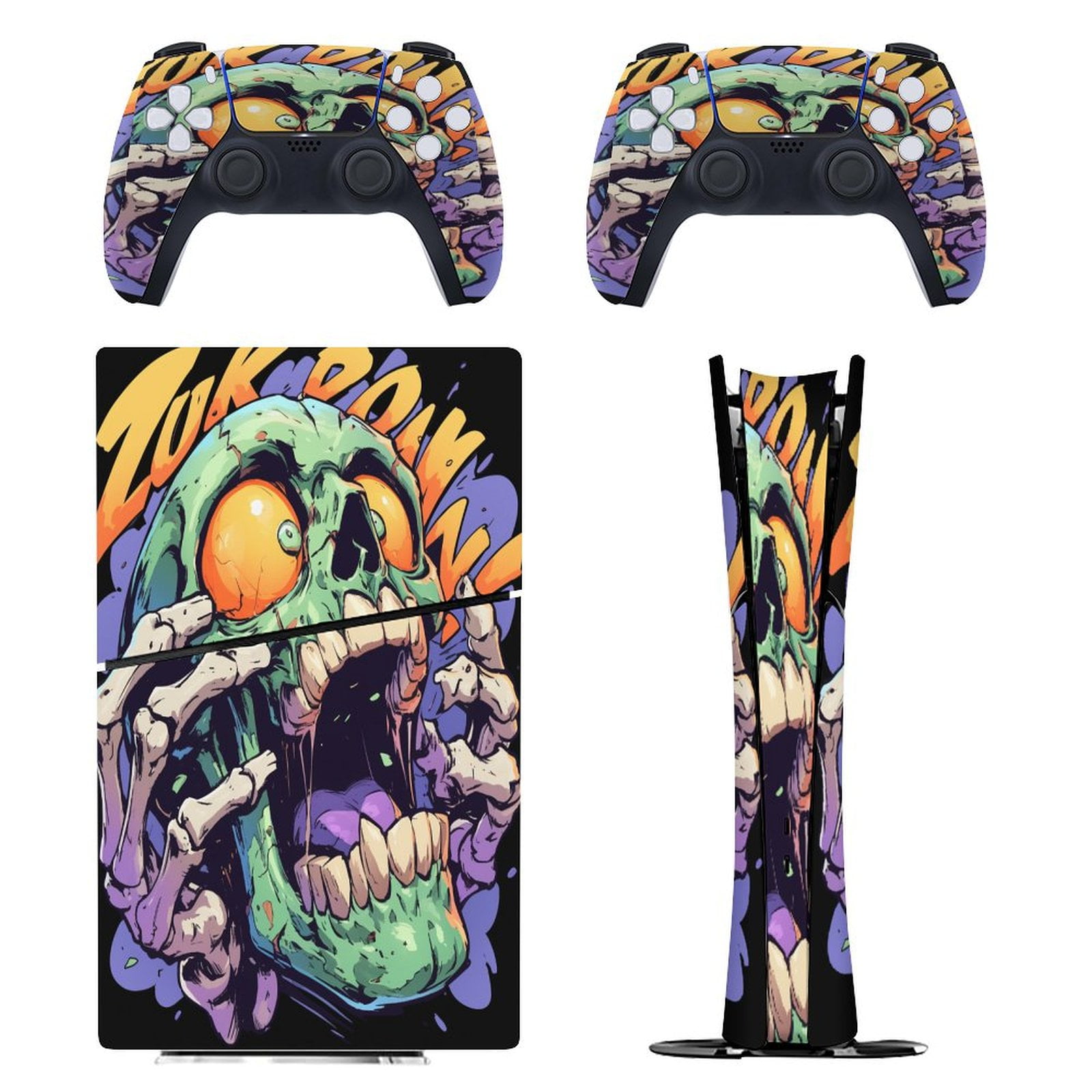 Psychedelic Zombie Skull Print PS5/PS5 Pro/PS5 Slim Digital Disc Skin ...