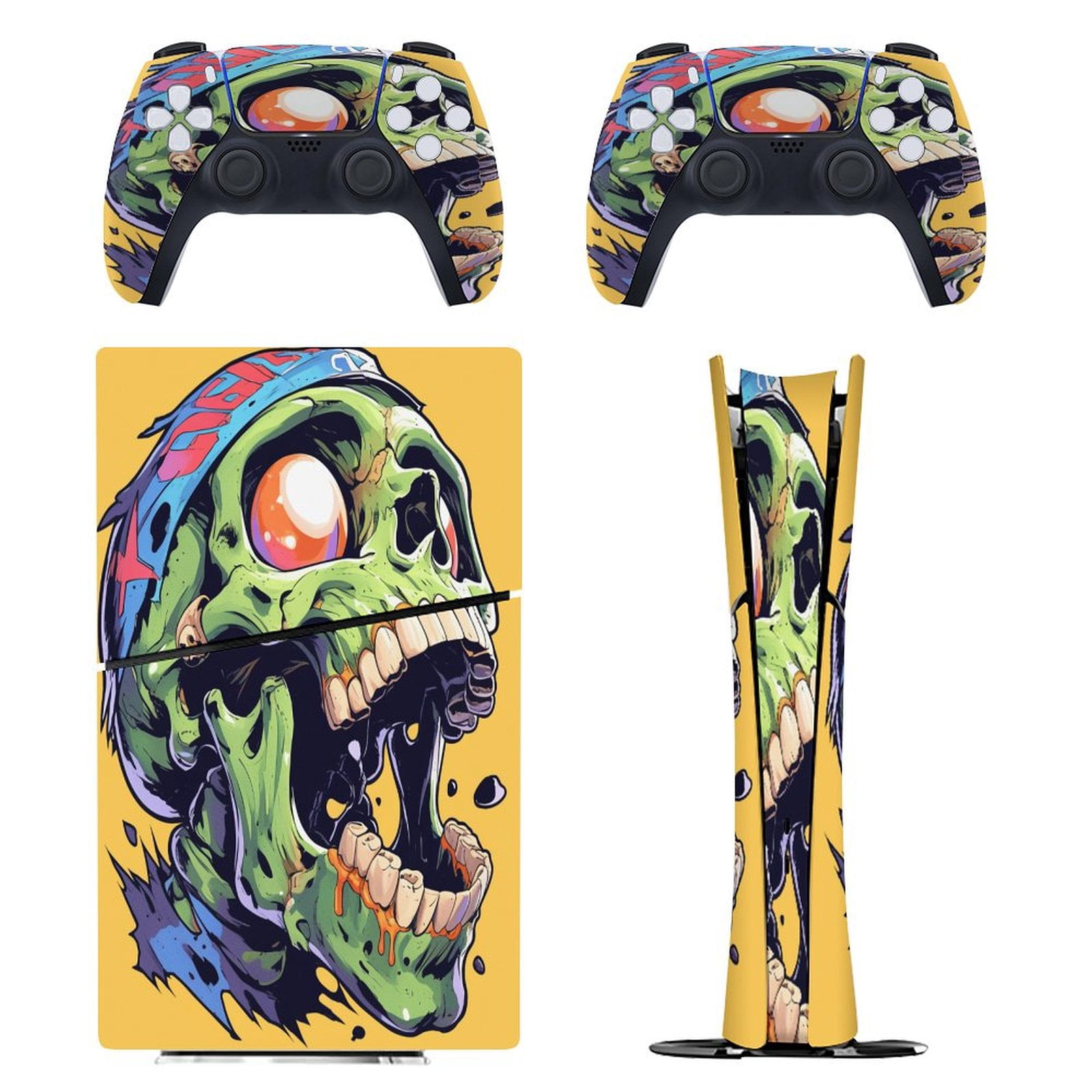 Psychedelic Zombie Skull Print PS5/PS5 Pro/PS5 Slim Digital Disc Skin ...