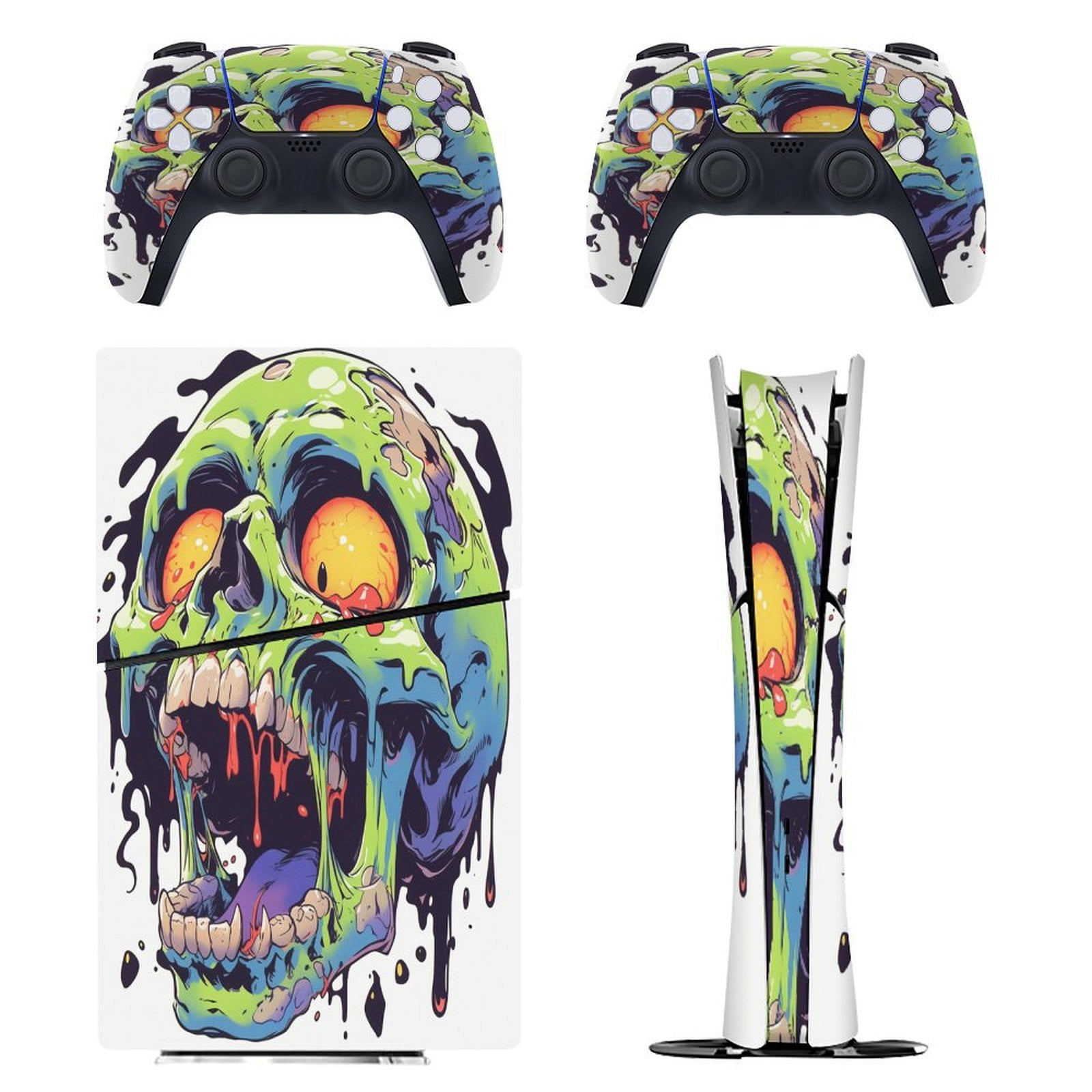 Psychedelic Zombie Skull Print PS5/PS5 Pro/PS5 Slim Digital Disc Skin ...
