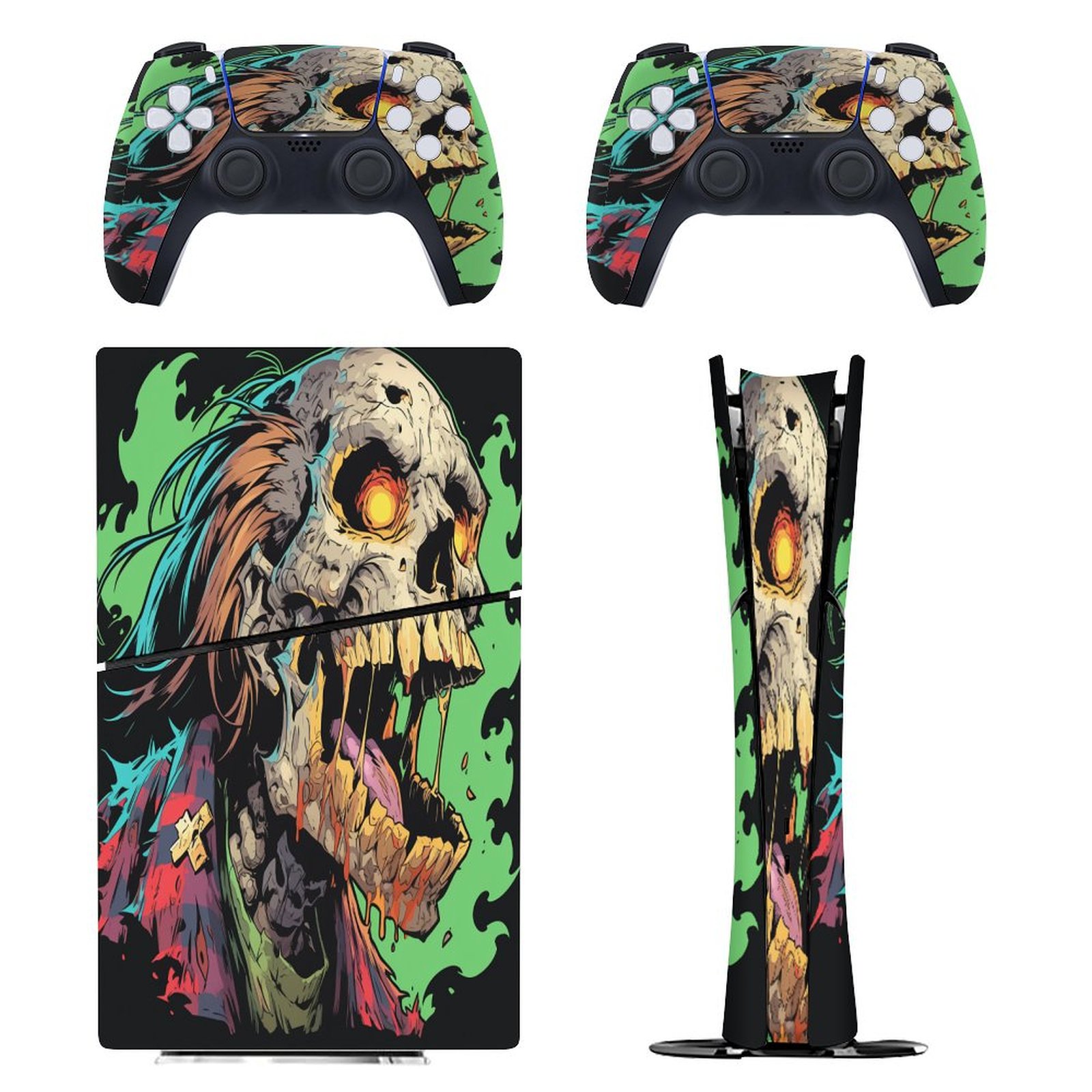Psychedelic Zombie Skull Print PS5/PS5 Pro/PS5 Slim Digital Disc Skin ...