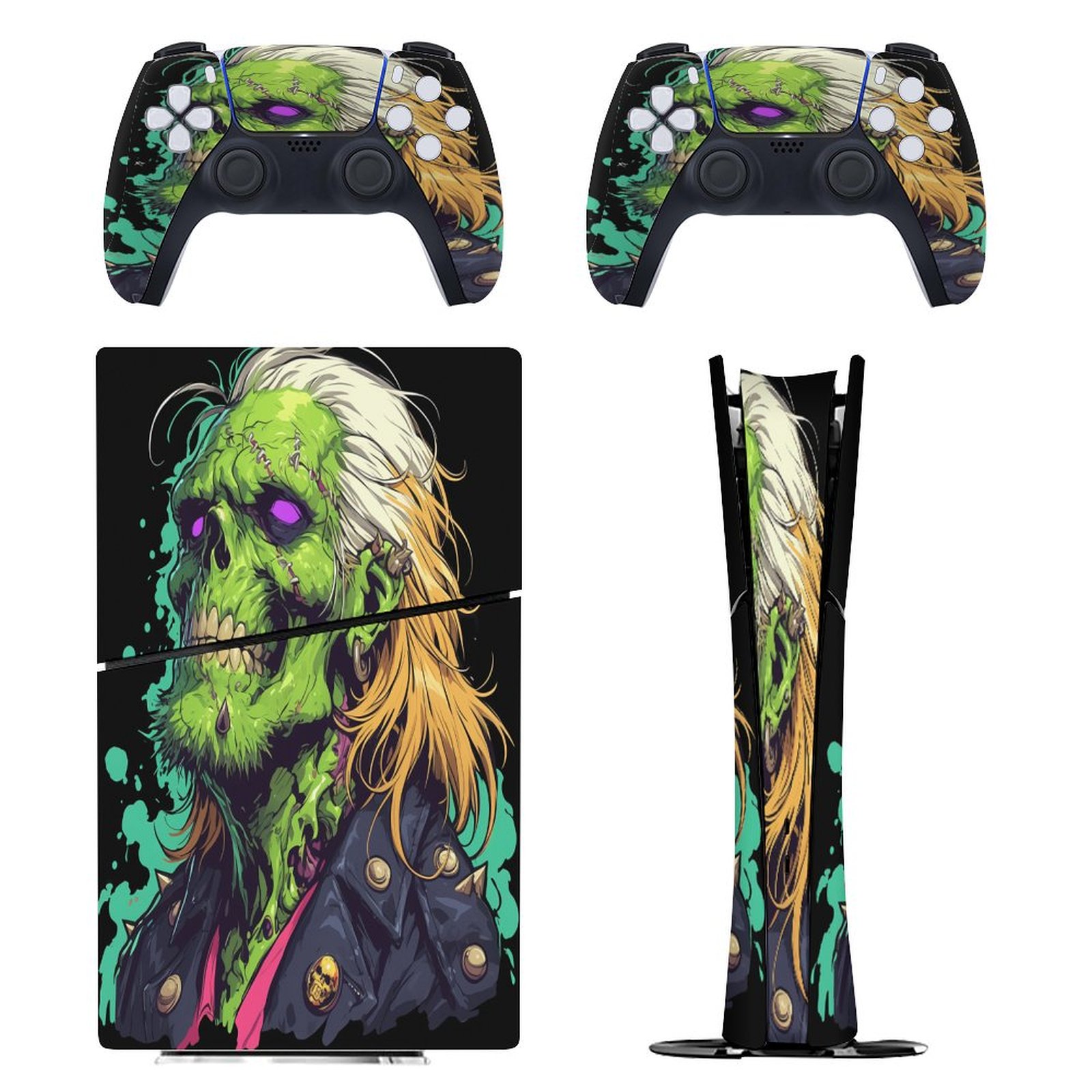 Psychedelic Zombie Skull Print PS5/PS5 Pro/PS5 Slim Digital Disc Skin ...