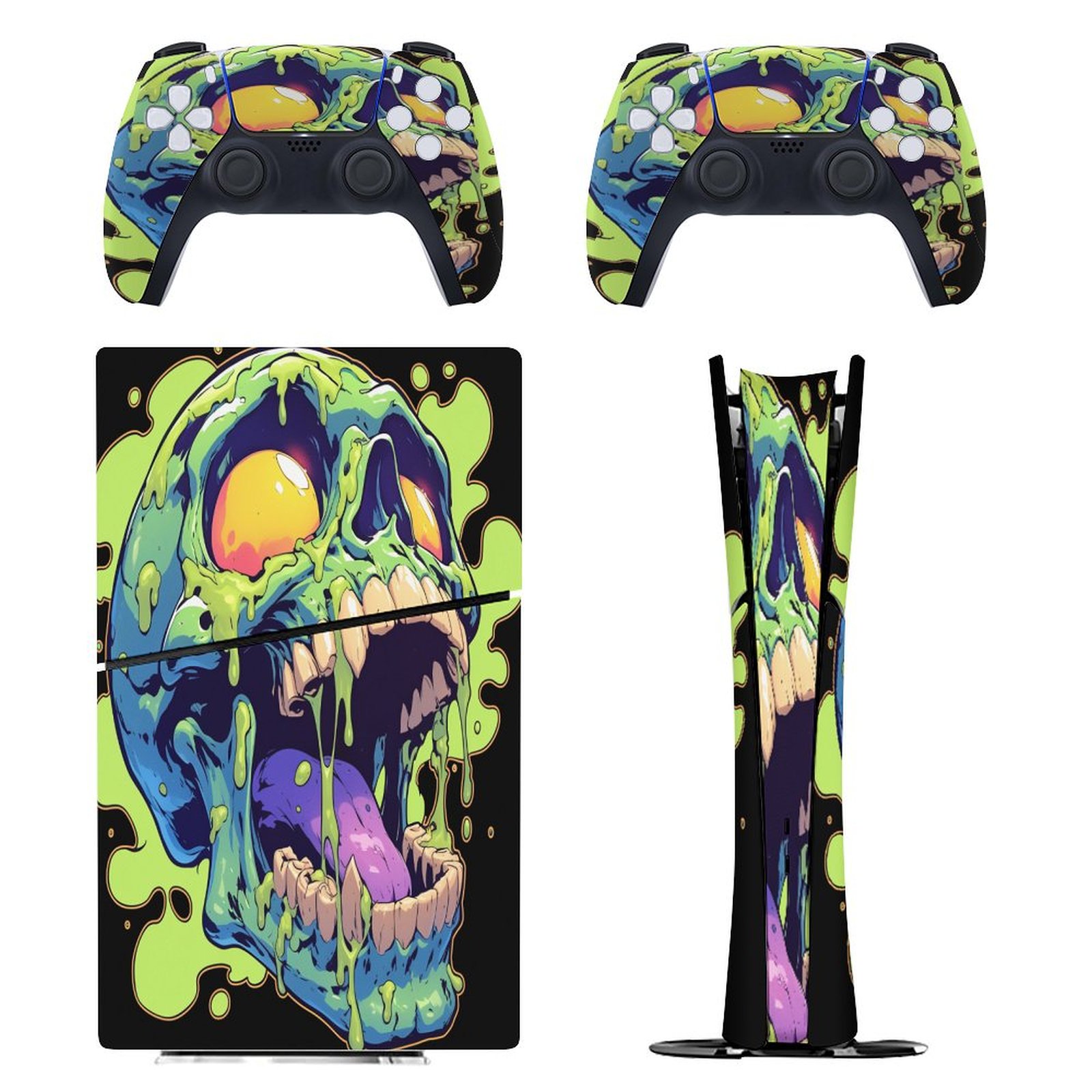 Psychedelic Zombie Skull Print PS5/PS5 Pro/PS5 Slim Digital Disc Skin ...