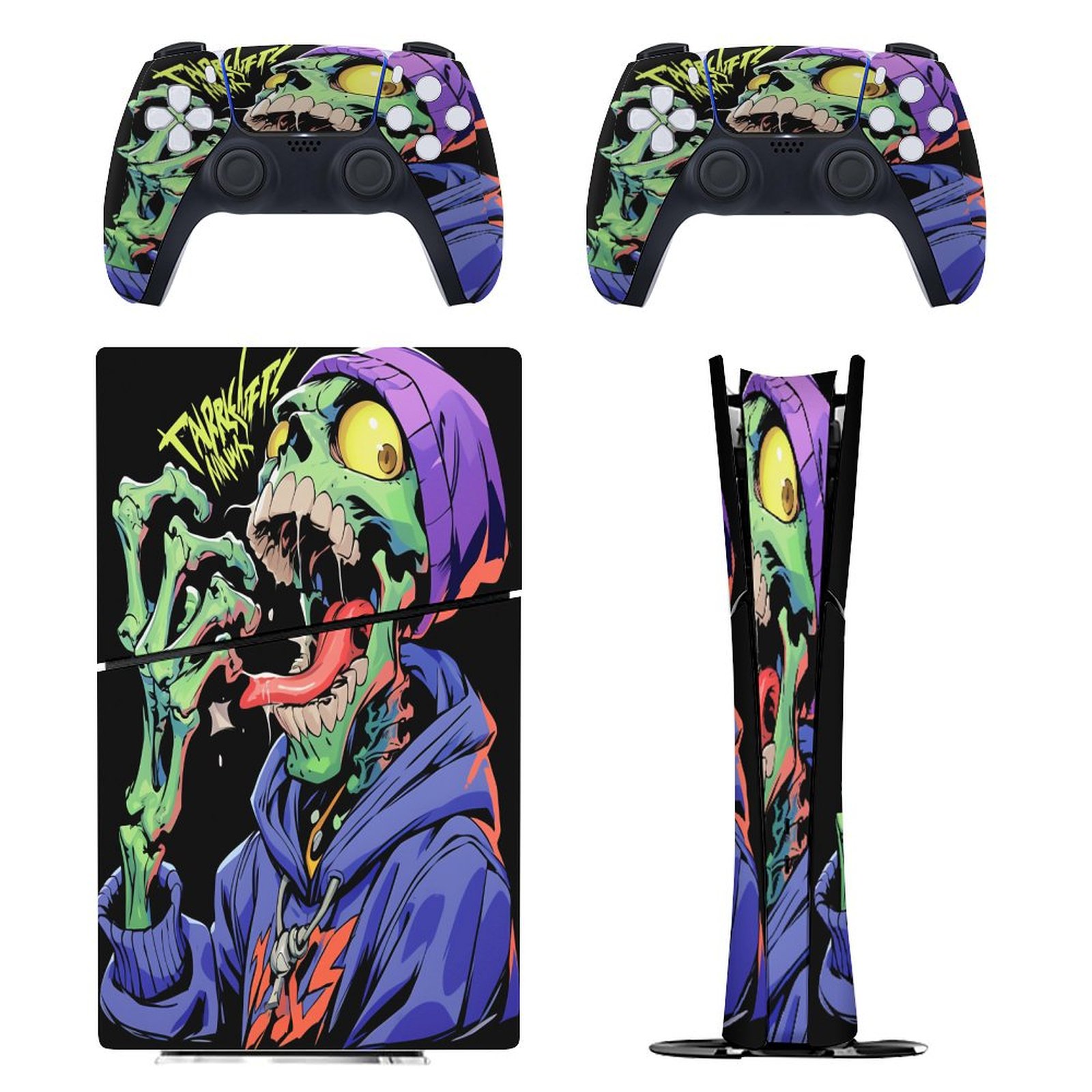 Psychedelic Zombie Skull Print PS5/PS5 Pro/PS5 Slim Digital Disc Skin ...