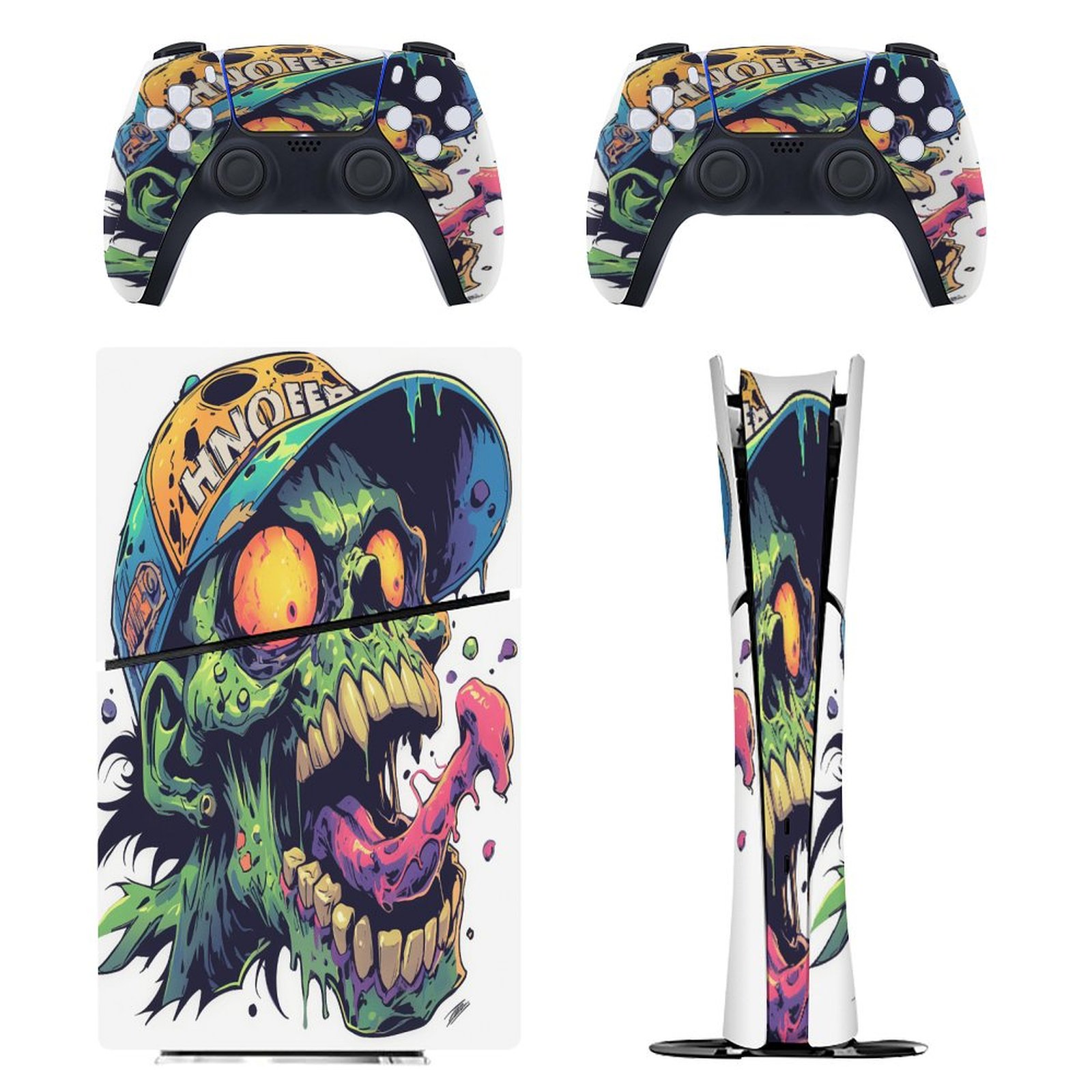 Psychedelic Zombie Skull Print PS5/PS5 Pro/PS5 Slim Digital Disc Skin ...