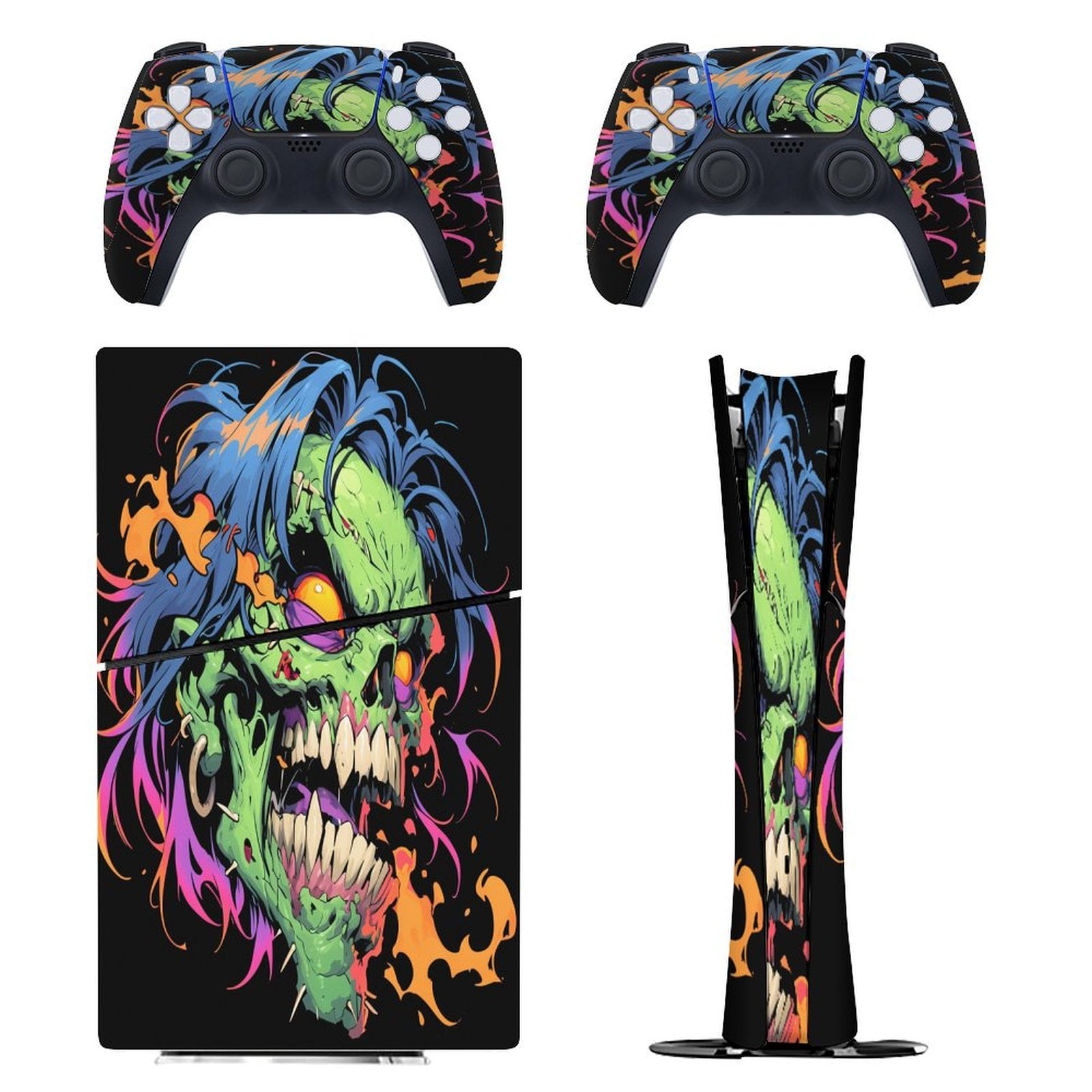 Psychedelic Zombie Skull Print PS5/PS5 Pro/PS5 Slim Digital Disc Skin ...