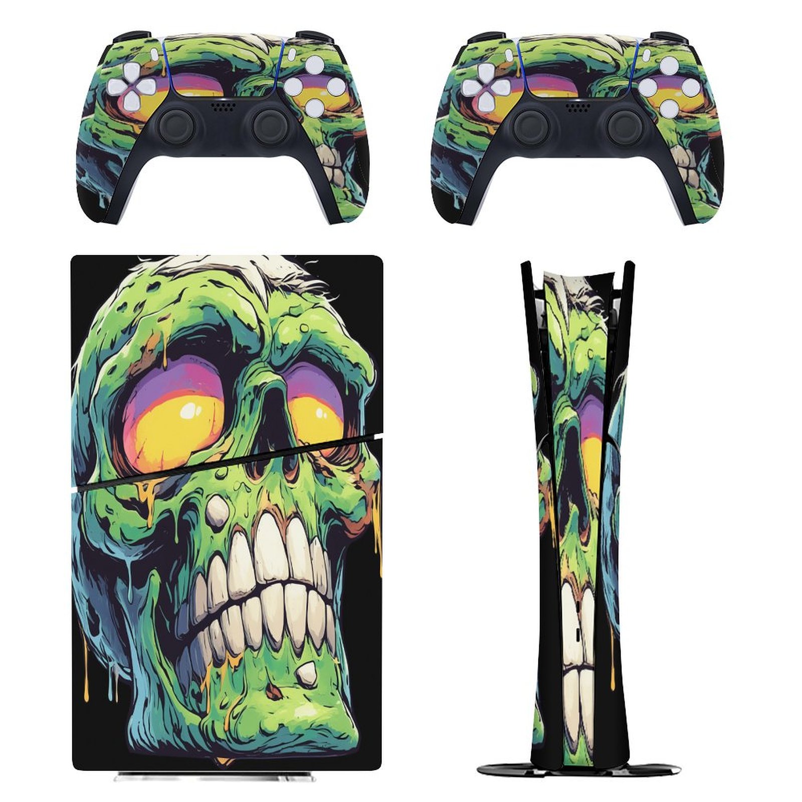 Psychedelic Zombie Skull Print PS5/PS5 Pro/PS5 Slim Digital Disc Skin ...