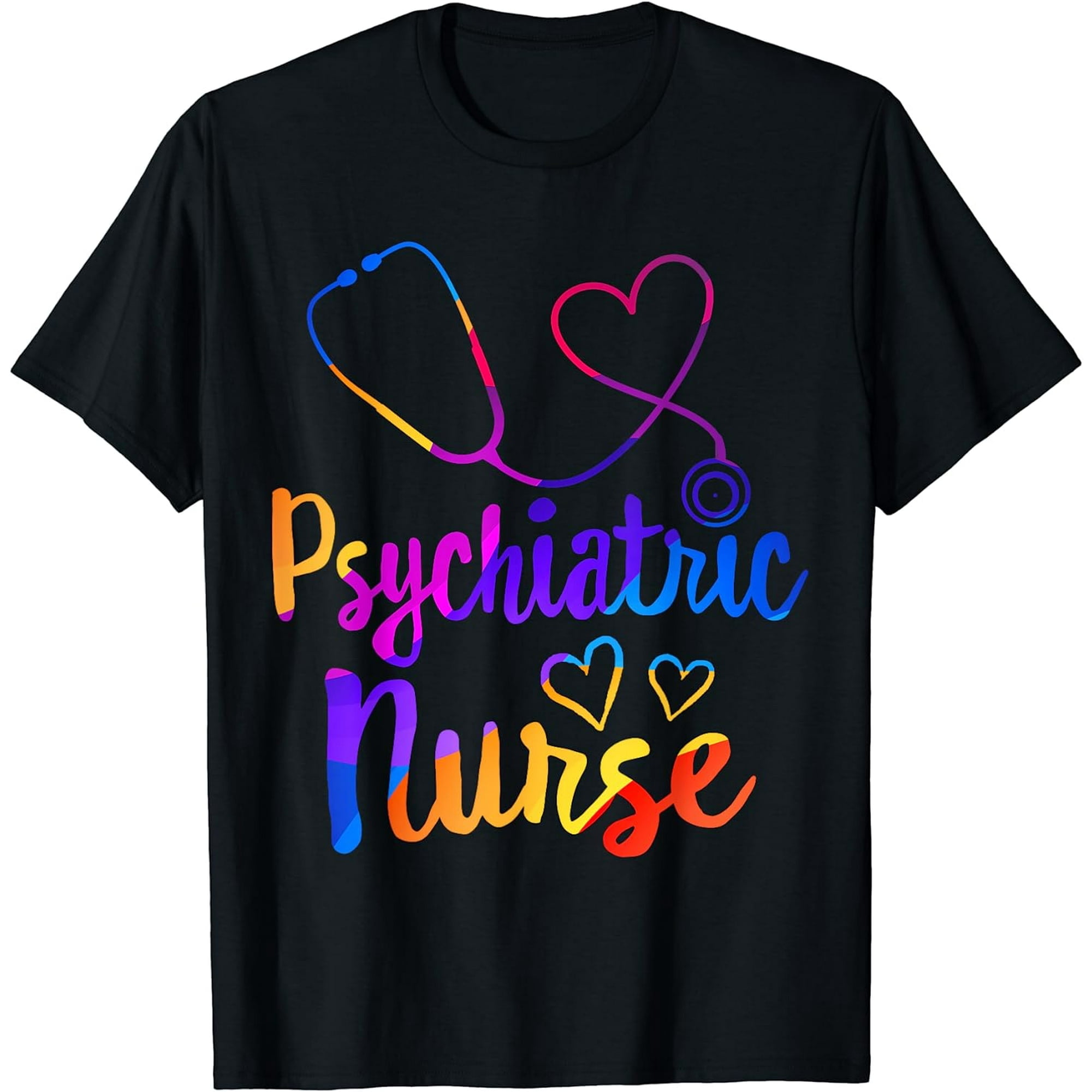 Psychiatric Nurse Week RN Mental Health Nursing Black T-Shirt Short ...