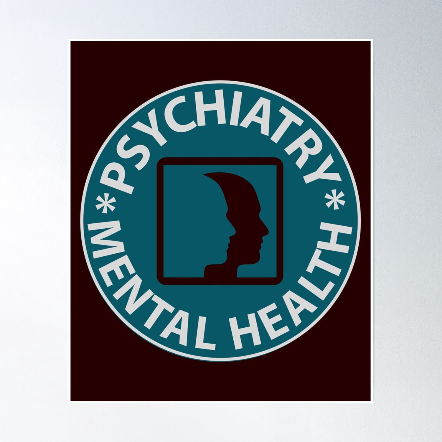 Psychiatry, Mental Health Logo Poster Wall Art, Modern Wall Decor ...