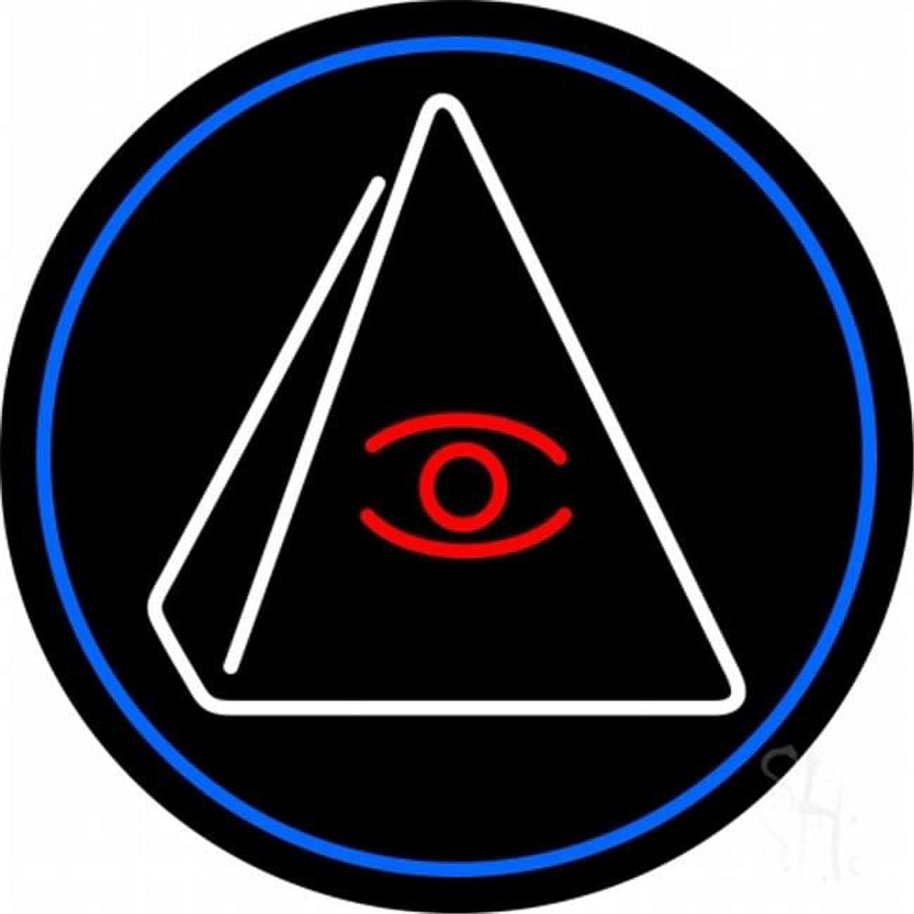 Psychic Eye Pyramid with Blue Border Neon Sign, 26 x 3 x 26 in ...