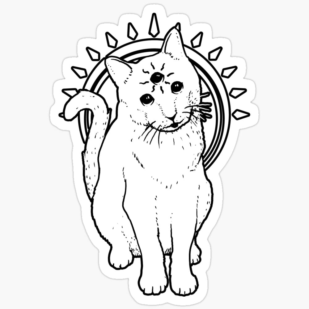 Psychic Kitty 2 Sticker Phone Decal Water Bottle Stickers Car Decals ...
