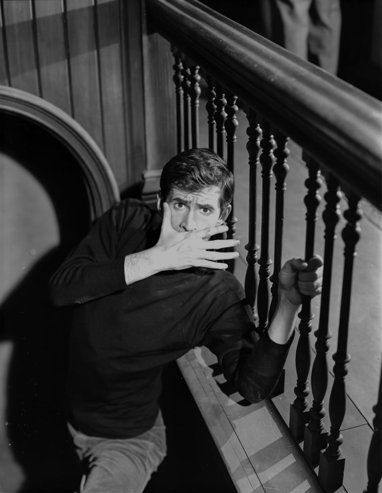 Psycho Cast Member Covering His Mouth in Black and White Portrait Photo ...