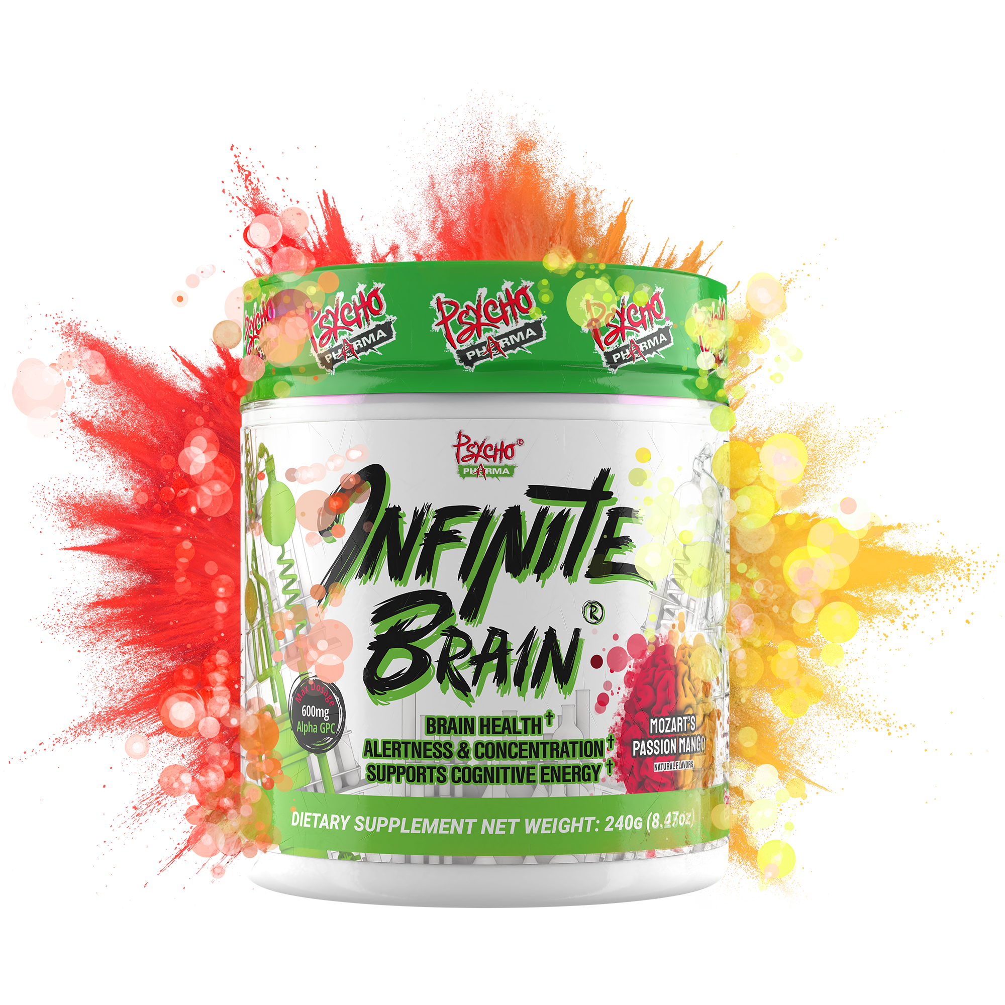 Psycho Pharma Infinite Brain, Mozart's Passion Mango (30 Servings ...