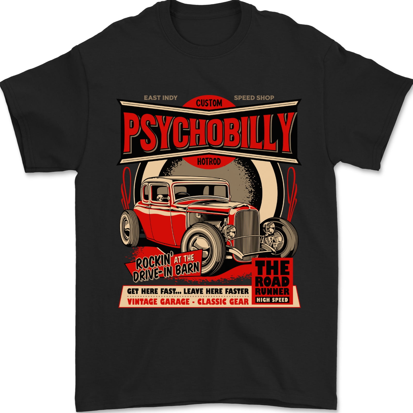 Psychobilly Custom Hot Rod Mens T-Shirt 100% Cotton - Walmart.com