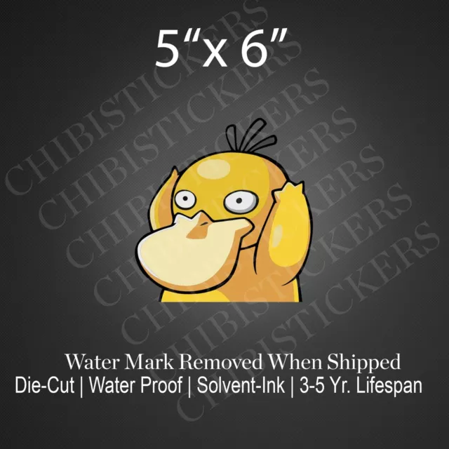 Psyduck Pokemon Misty Ash Squirtle Golduck Sticker Anime Vinyl Sticker ...