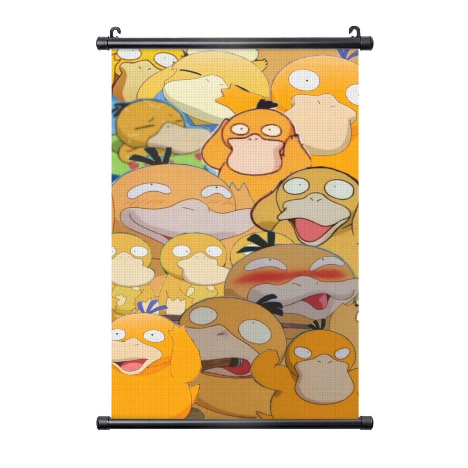 Psyduck Poster Plastic Shaft Wall Hanging Banner Painting Canvas Artwork Wall Art Scroll Hanger ...