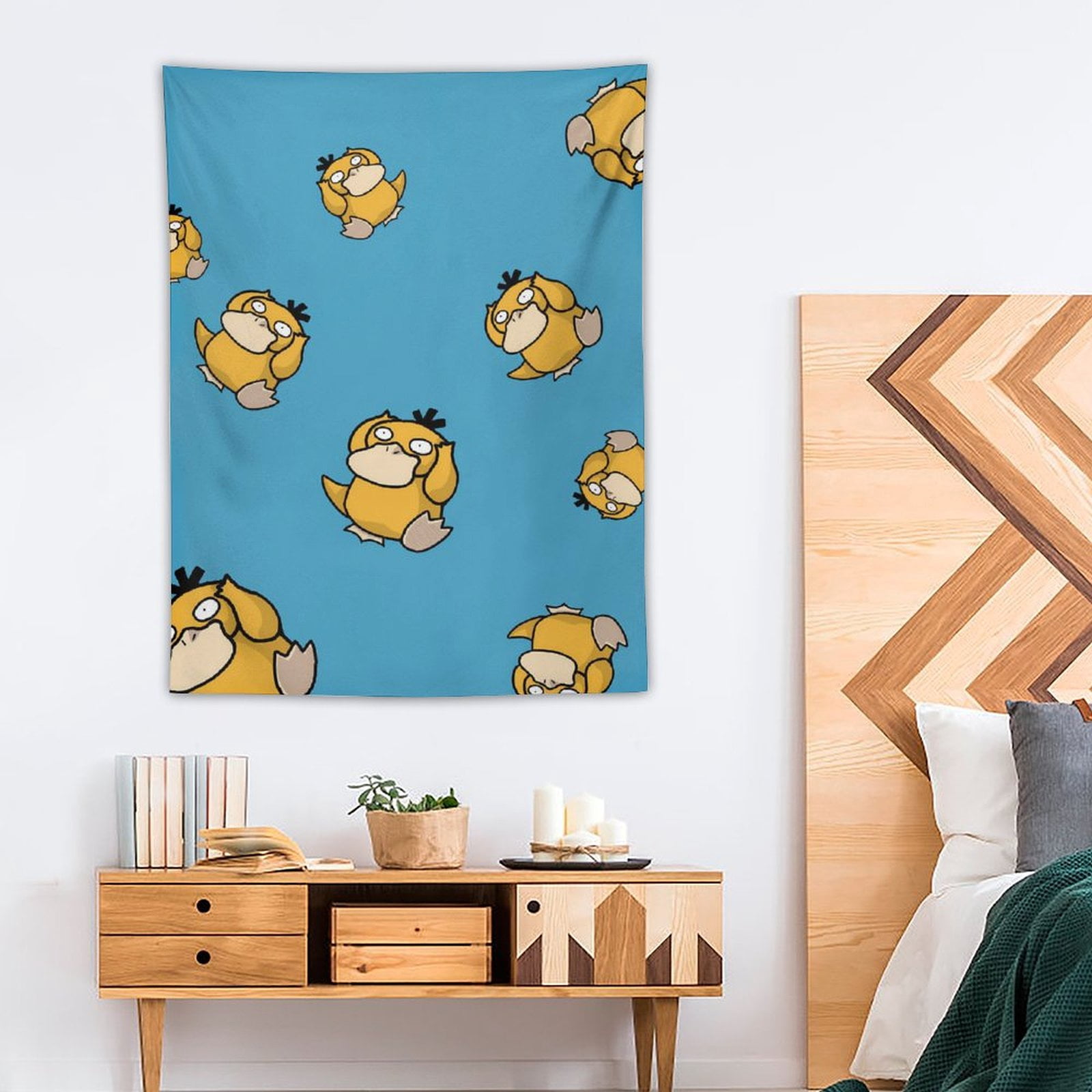 Psyduck Tapestry Bedroom Indie Vertical Tapestry Wall Hanging for ...