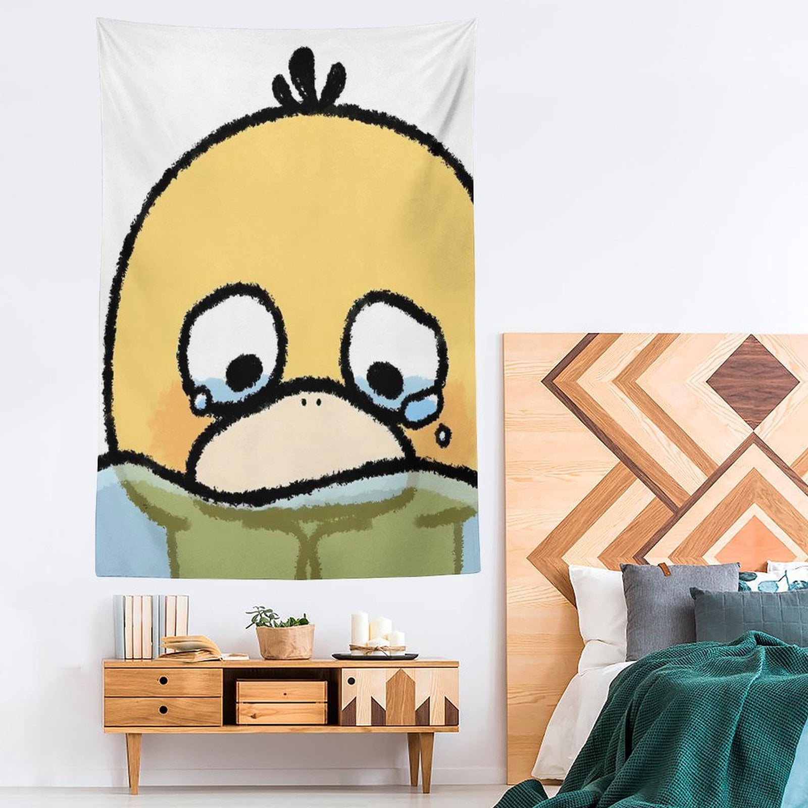 Psyduck Tapestry Bedroom Indie Vertical Tapestry Wall Hanging for ...