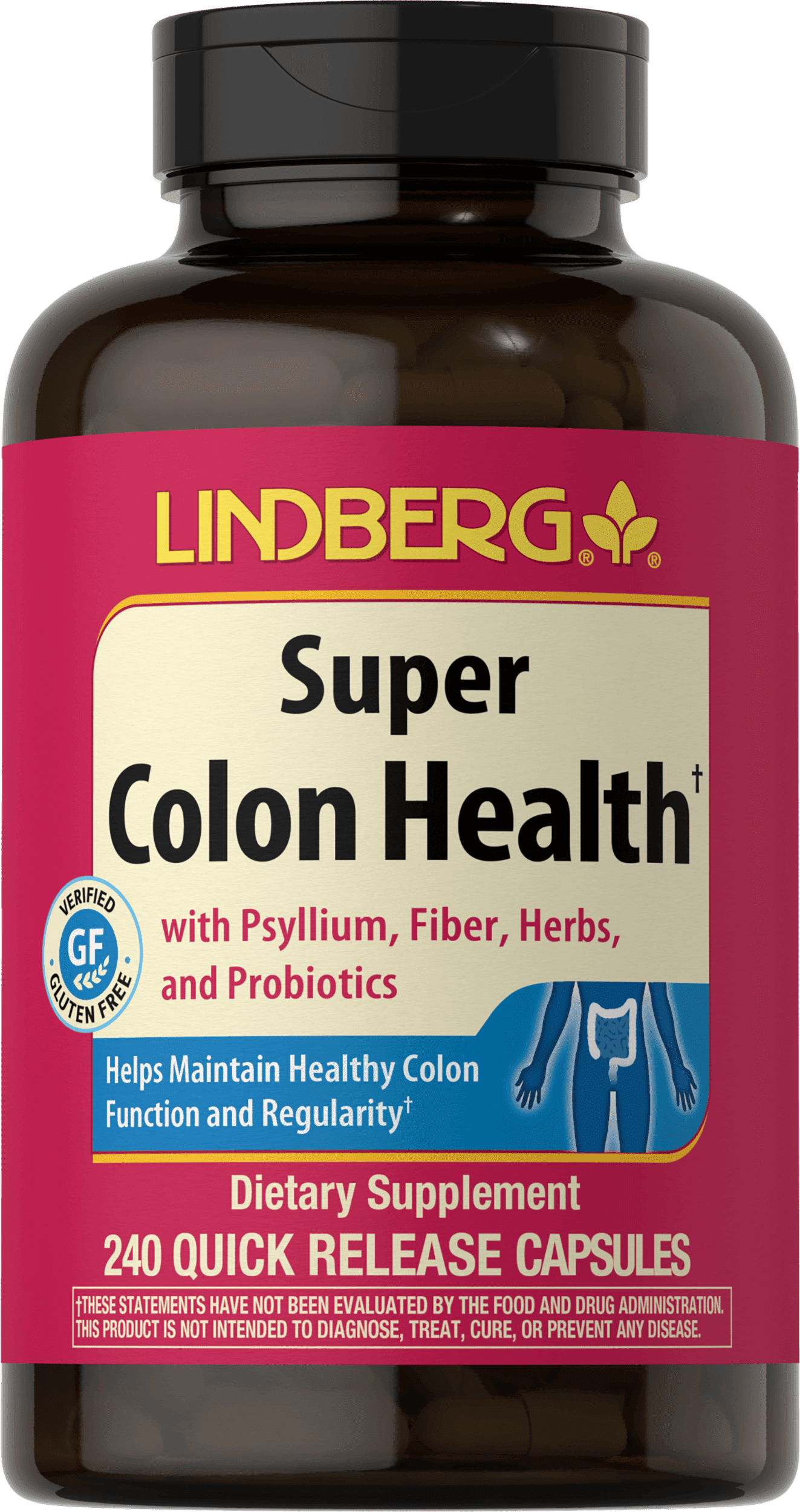 Lindberg Psyllium Husk Capsules | 240 Count | With Probiotics | Herbal ...