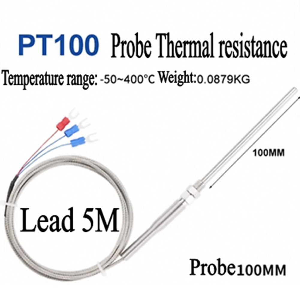 Pt100 Rtd Temperature Sensor Probe -50-400℃ 50/100mm 1-5Meter Cable ...