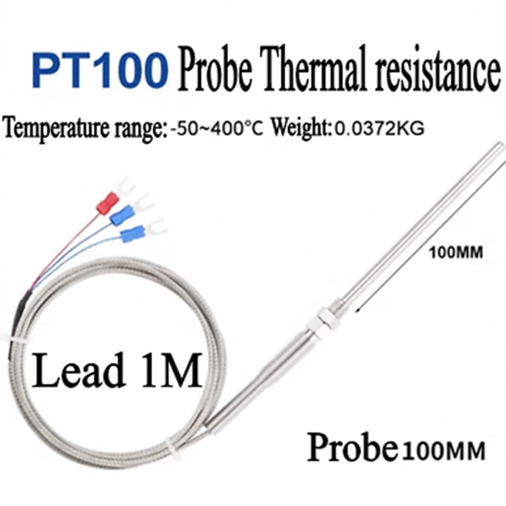 Pt100 Rtd Temperature Sensor Probe -50-400℃ 50/100mm 1-5Meter Cable ...