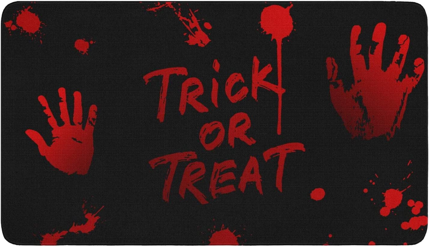 PtRug Halloween Unique Trick Or Treat Kitchen Rugs Outdoor Kitchen Mat ...