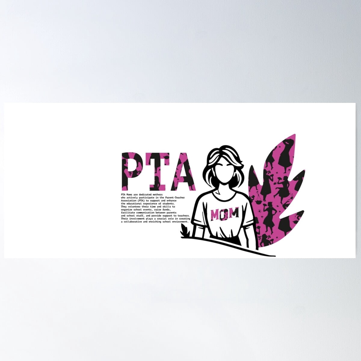 Pta Mom - For Moms Active In School Activities Poster Wall Art, Modern ...