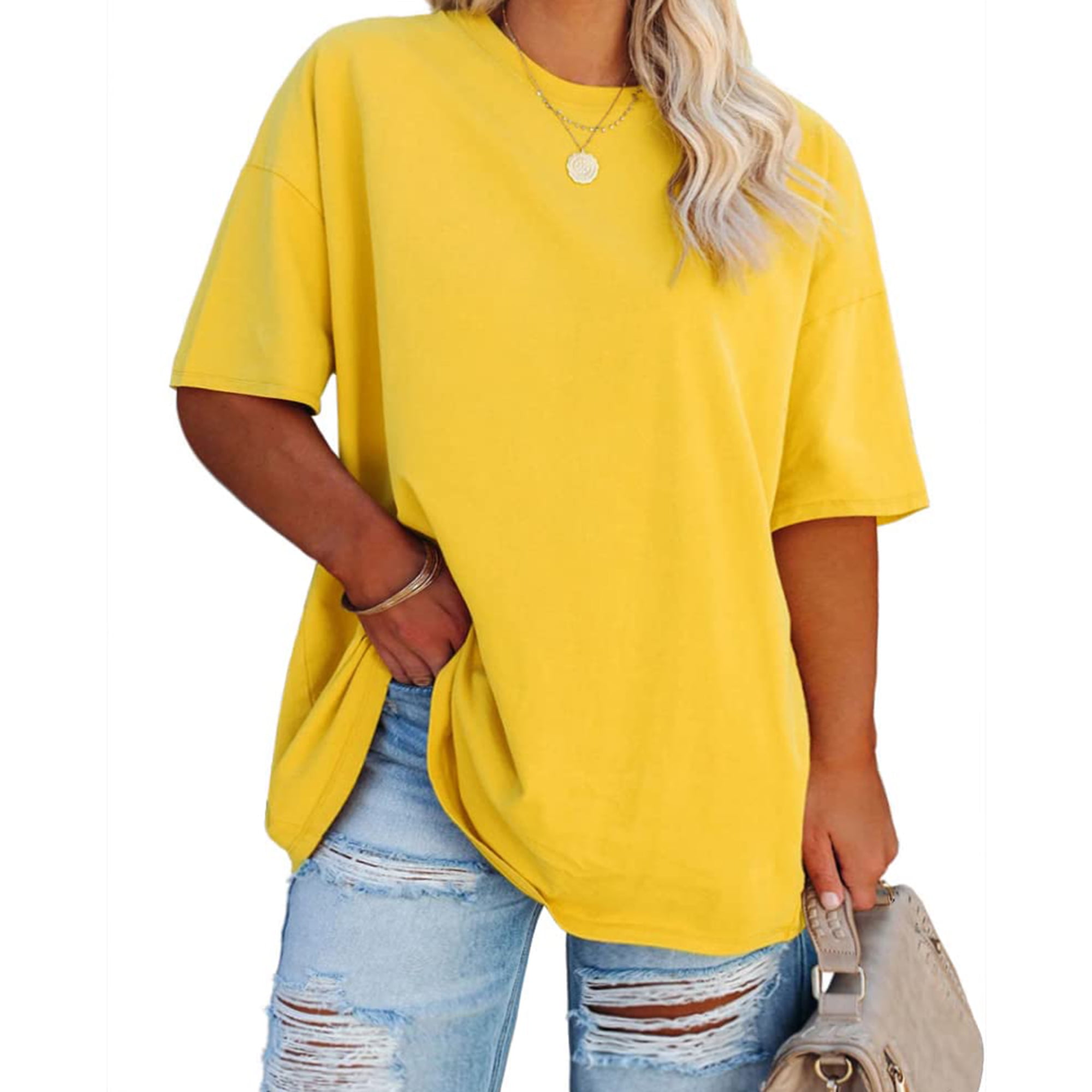 Ptaesos Women's Plus Size T Shirts Oversized Tees Summer Short Sleeve ...