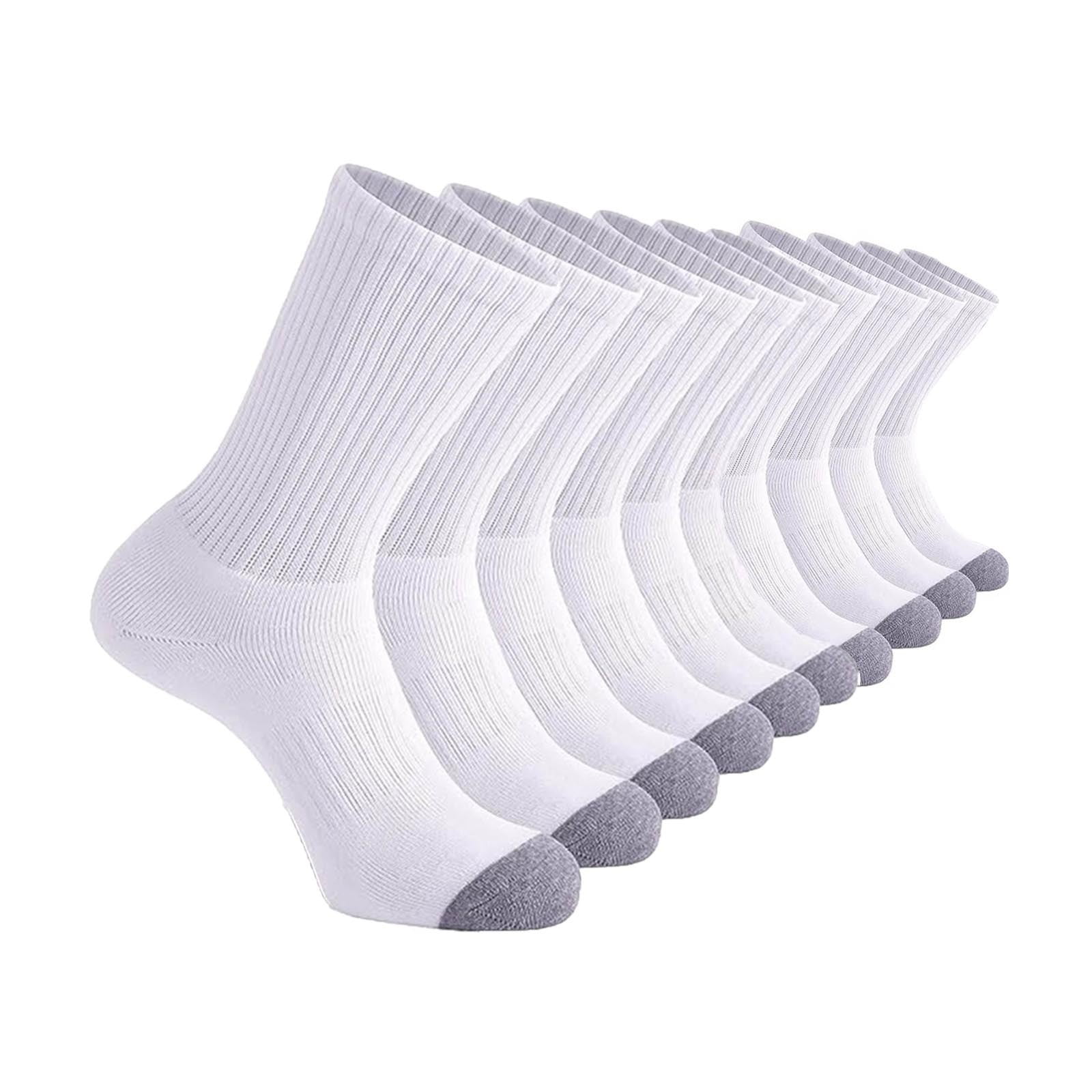 Ptauao Men's Cotton Sports Crew Socks, Comfort Breathable Socks for Men ...