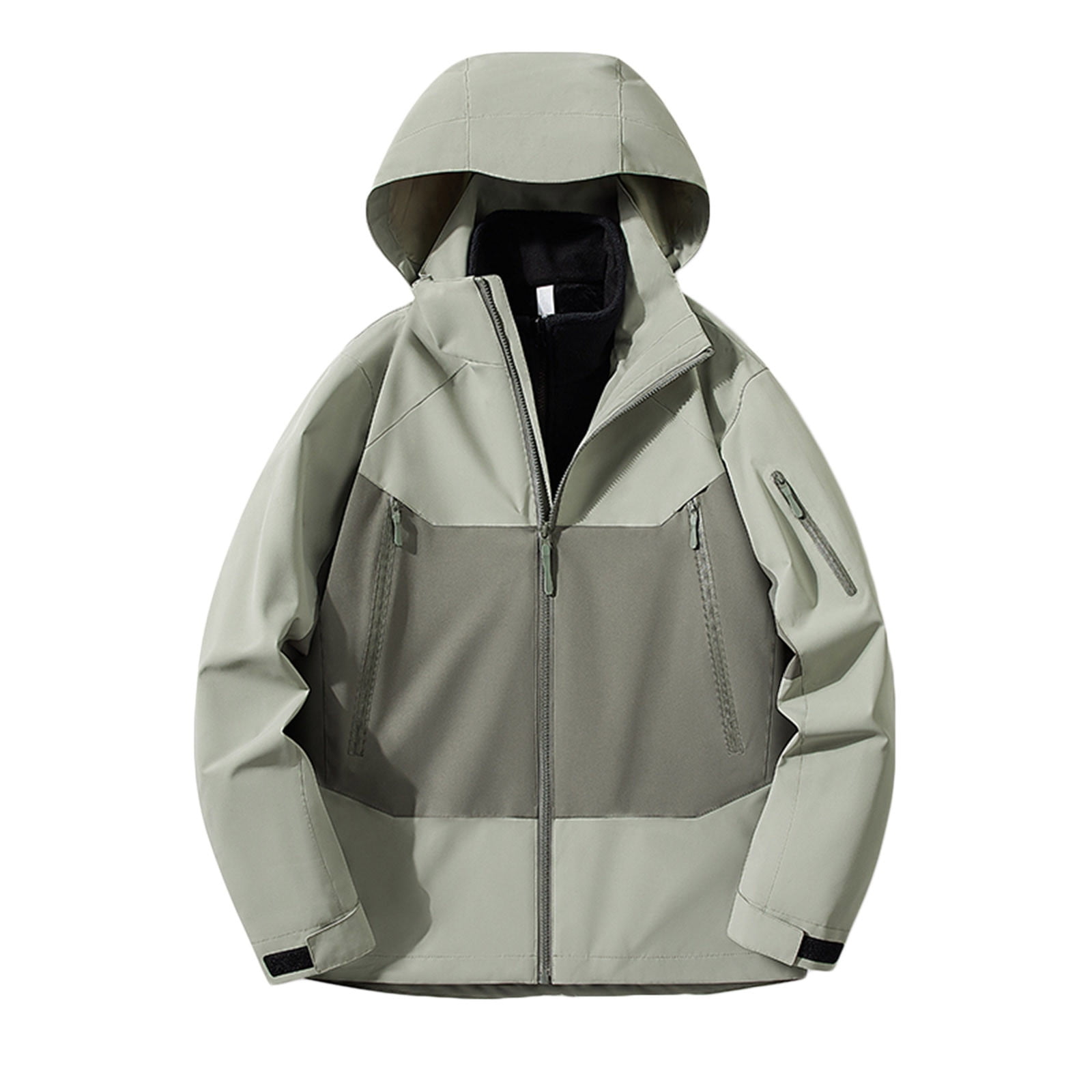 Ptauao Outdoor Jacket Men Fall Winter 3 in 1 Jacket Windbreaker Hooded ...