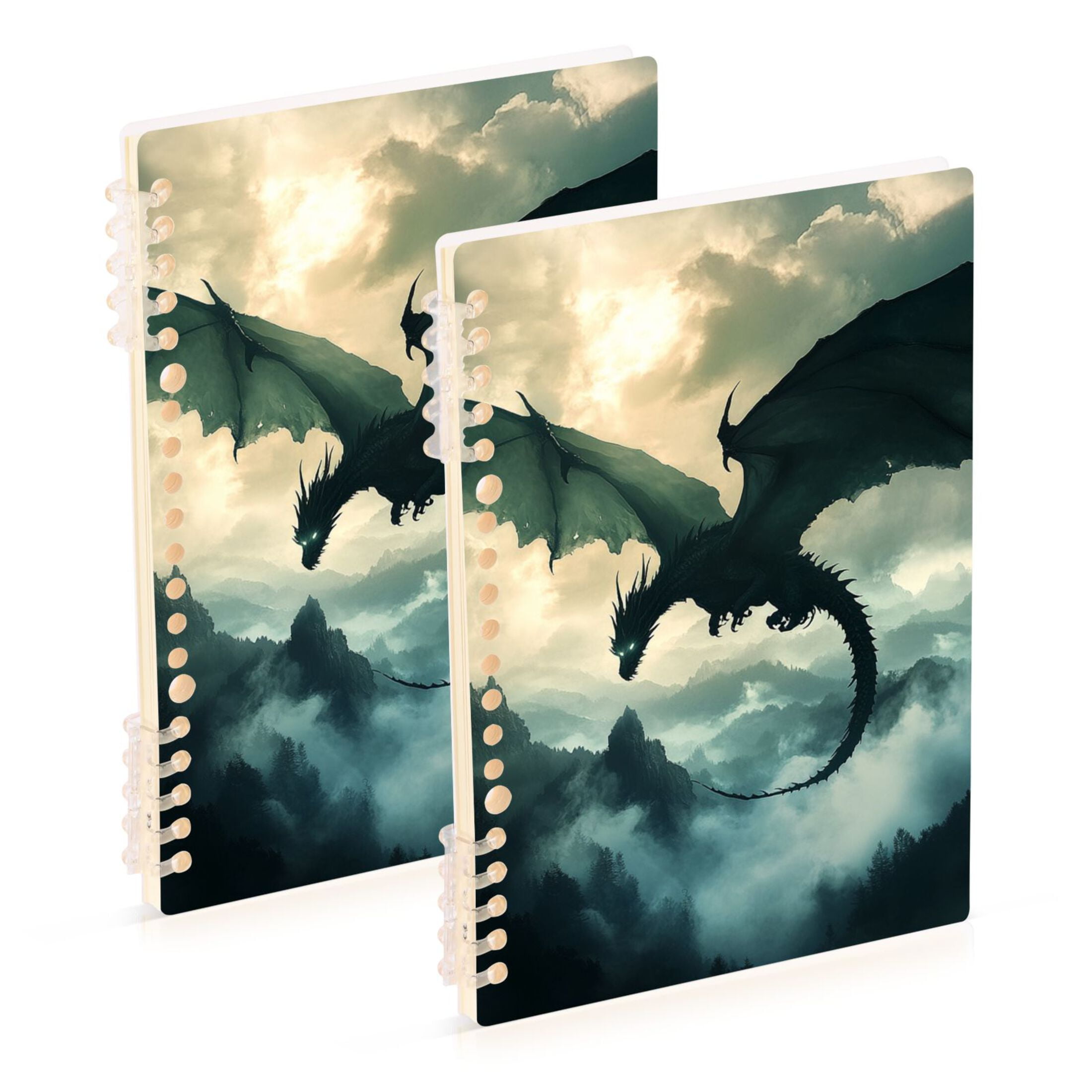 Pterosaur Flying in The Sky Notebook Detachable Coil Notebook Diary A5 Size 60 Pages 2 Pack ...
