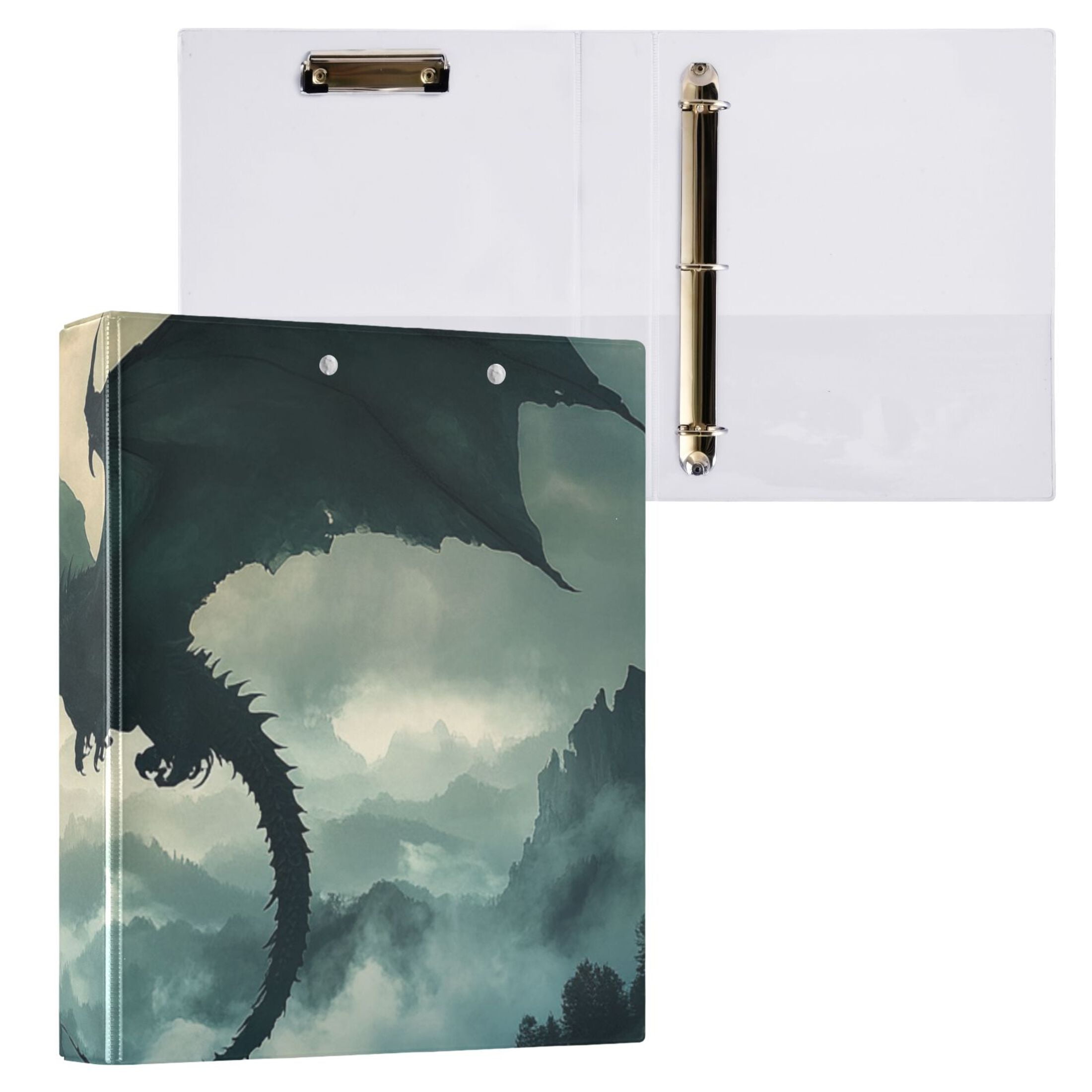 Pterosaur Flying in The Sky Round Ring Binder 3 Rings 1.5" Capacity ...