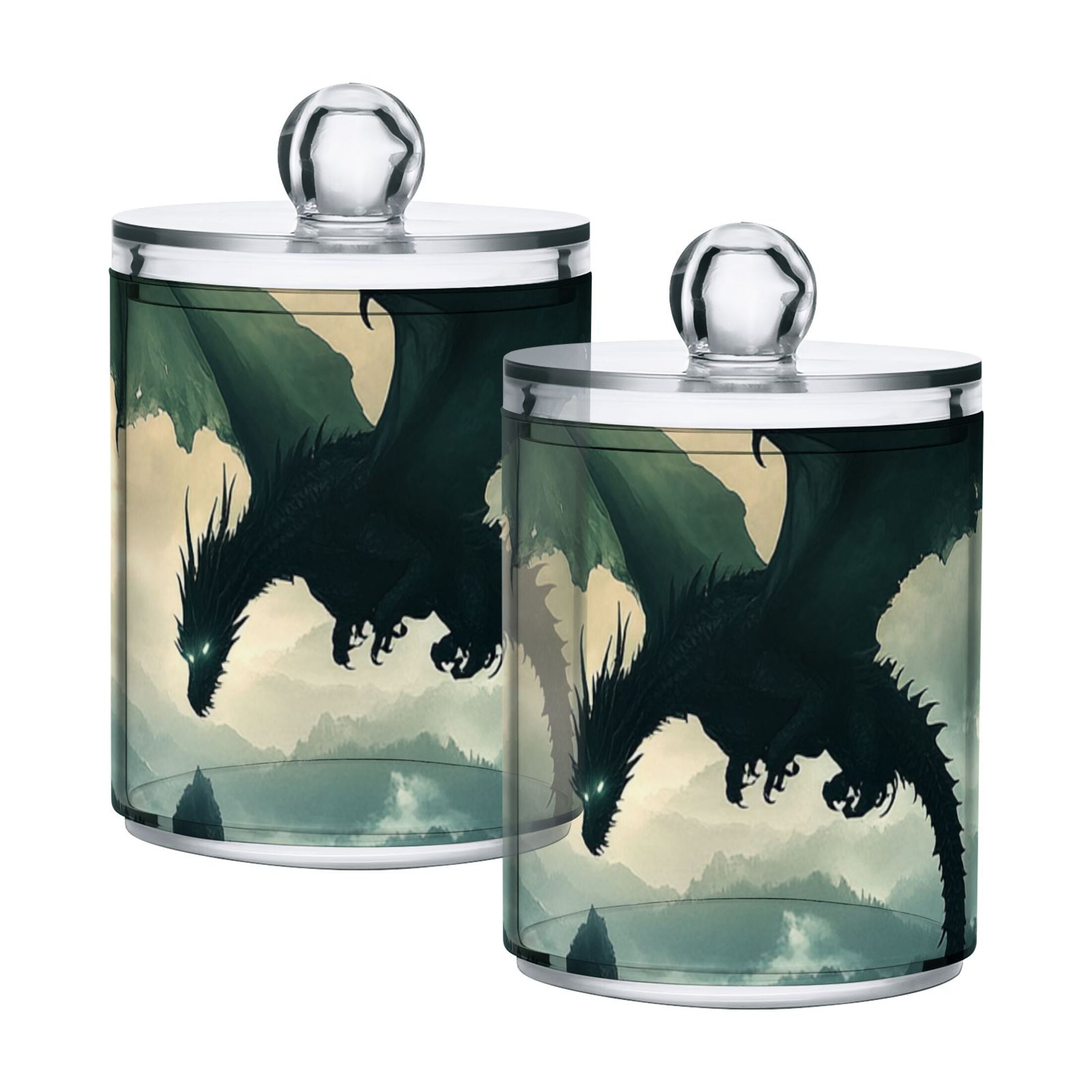Pterosaur Flying in The Sky Translucent Plastic Cans Storage Canisters ...