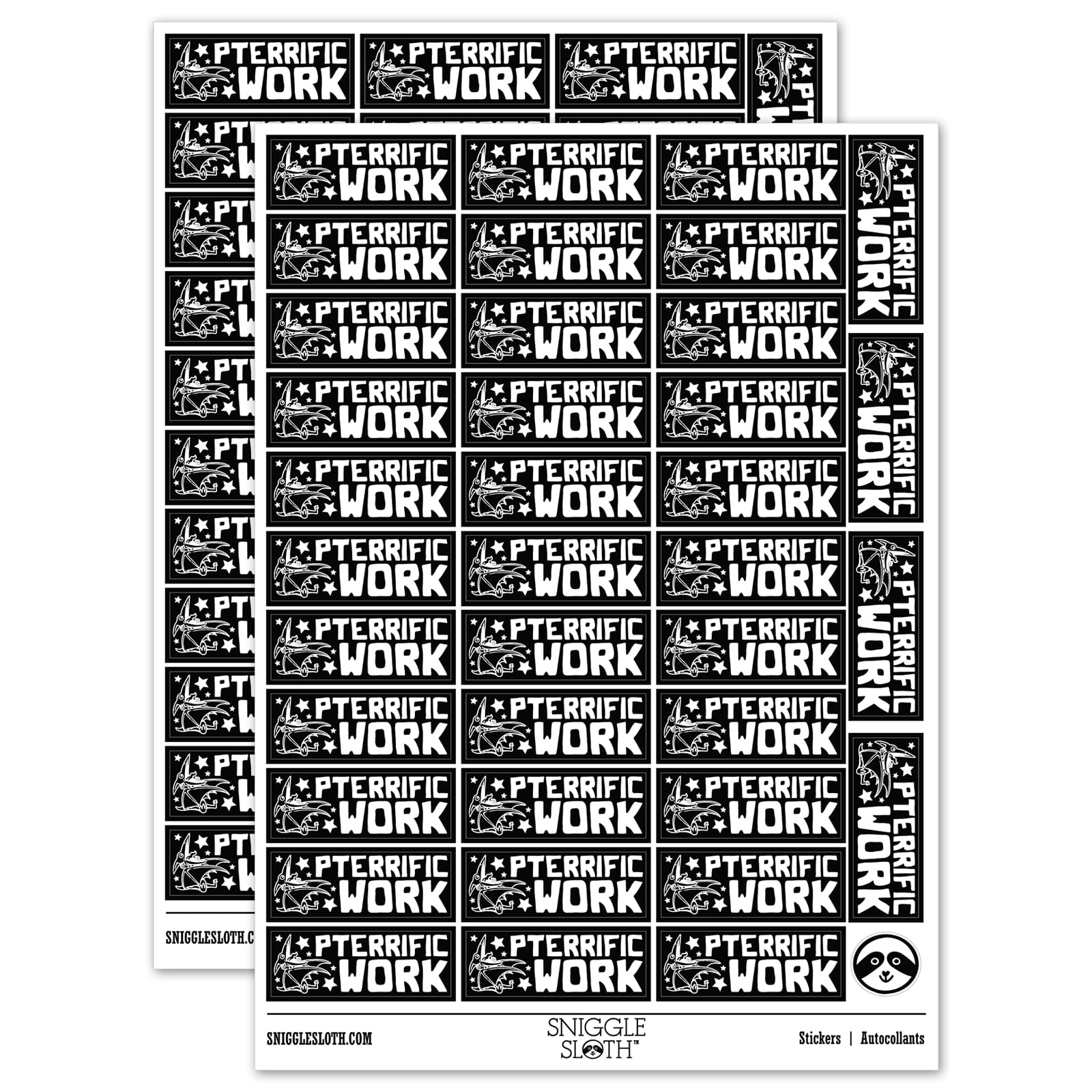 Pterrific Terrific Work Pterodactyl Teacher Student School Sticker Set ...