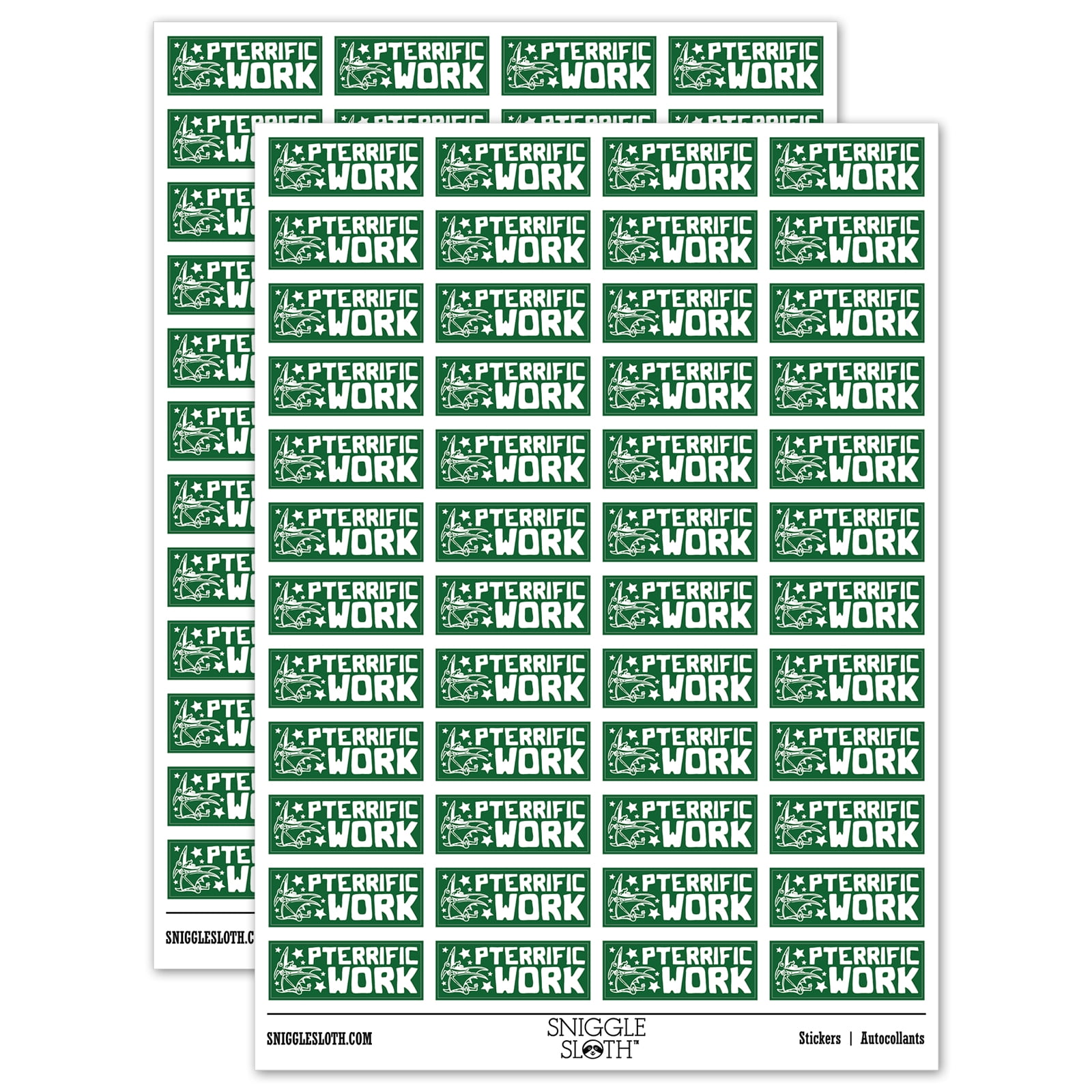 Pterrific Terrific Work Pterodactyl Teacher Student School Sticker Set ...