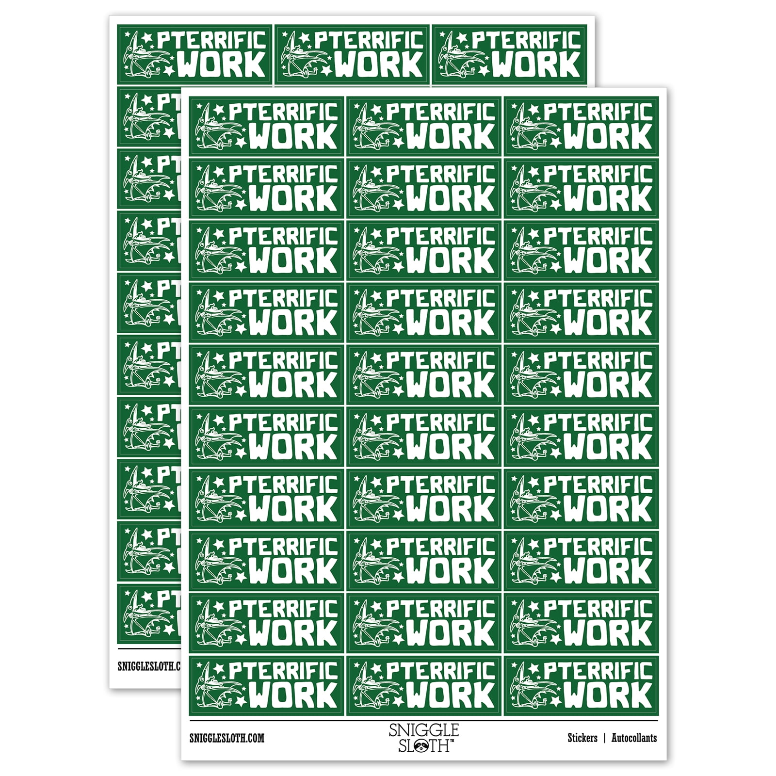 Pterrific Terrific Work Pterodactyl Teacher Student School Sticker Set ...