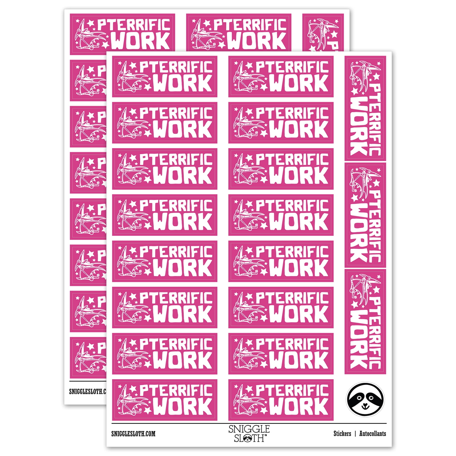 Pterrific Terrific Work Pterodactyl Teacher Student School Sticker Set ...