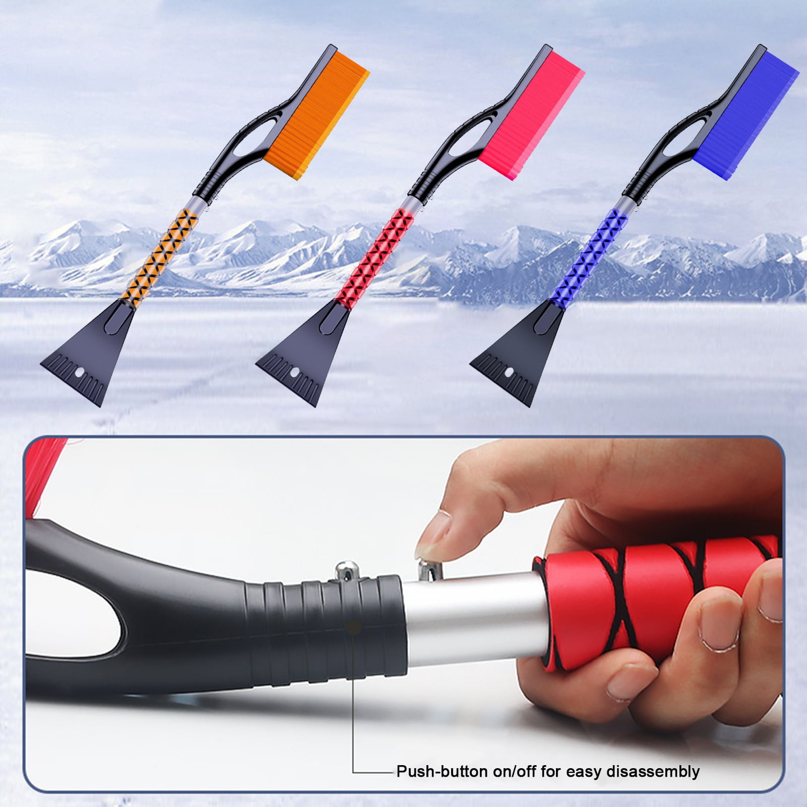 Ptetnvg Detachable Car Snow Brush Car Snow Brush Ice Scraper with ...