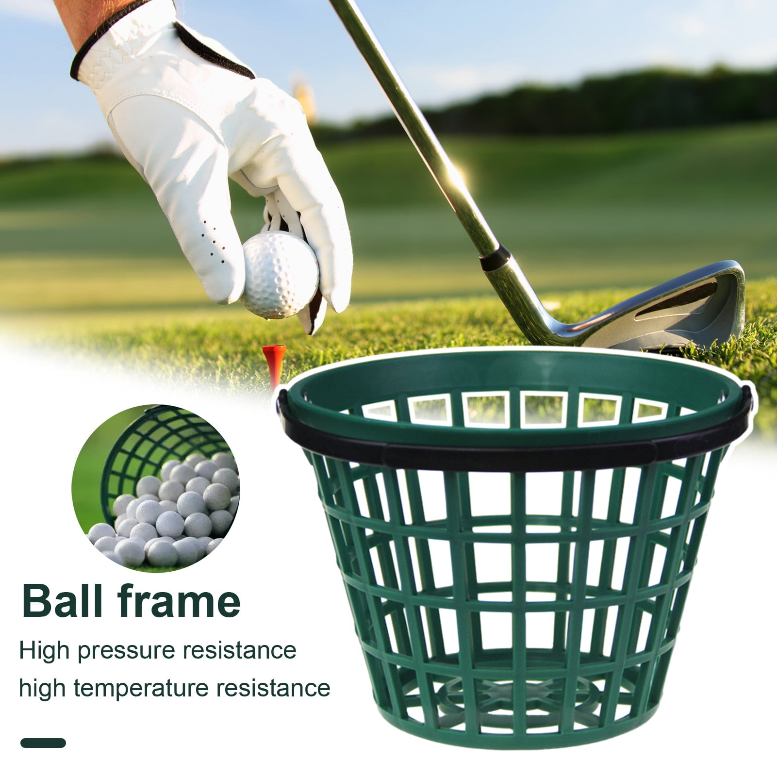 Ptetnvg Golf Ball Frame Golf Ball Pick-up Basket Large Capacity Golf ...