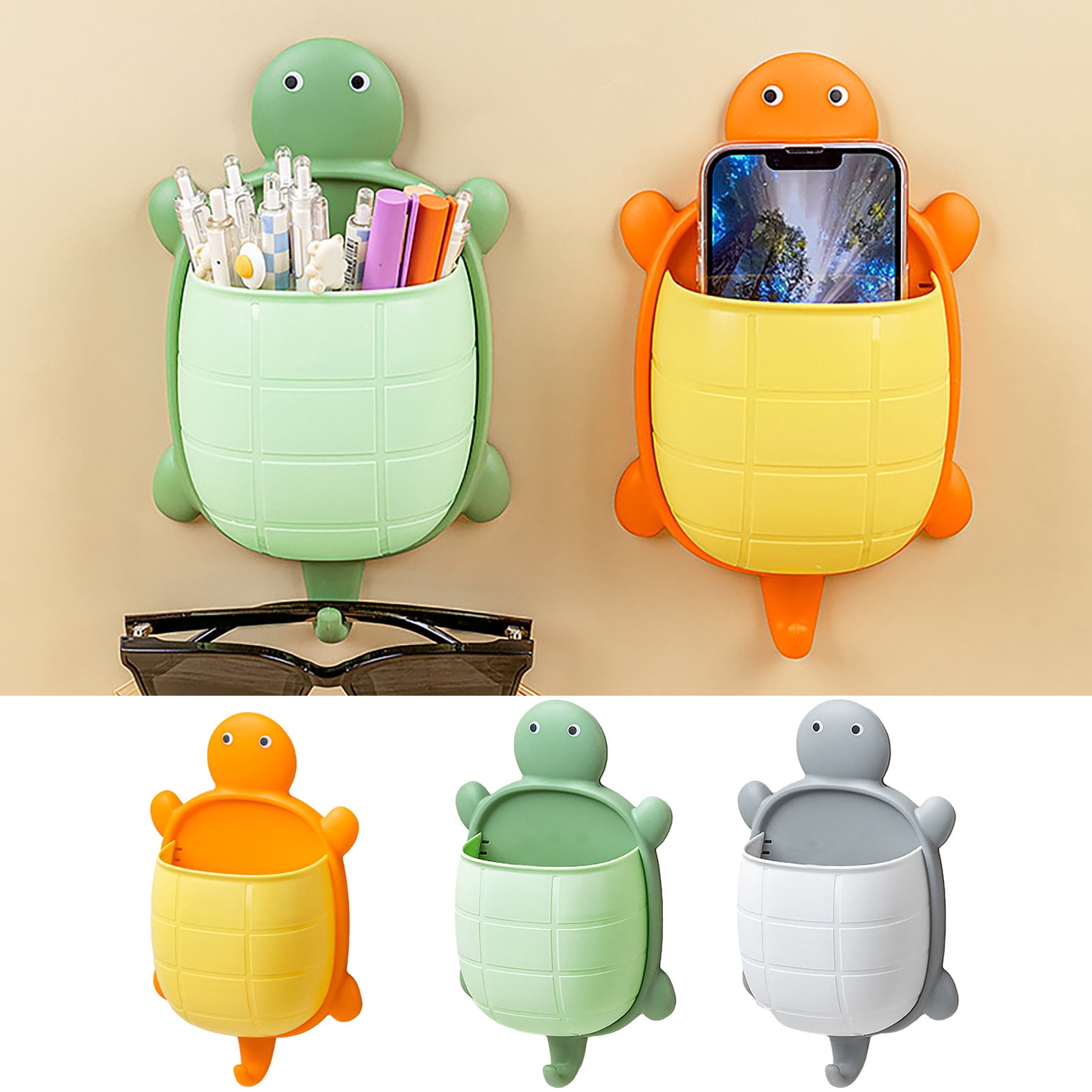 Ptetnvg Storage Box Turtle Shape Wall Mounted Cosmetics Organizer ...